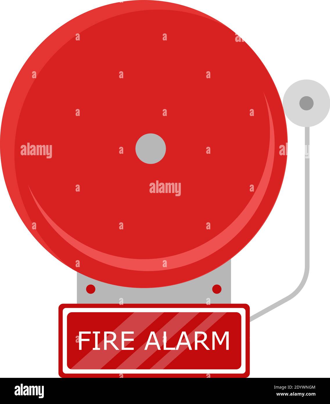 Red fire alarm, illustration, vector on a white background Stock Vector ...