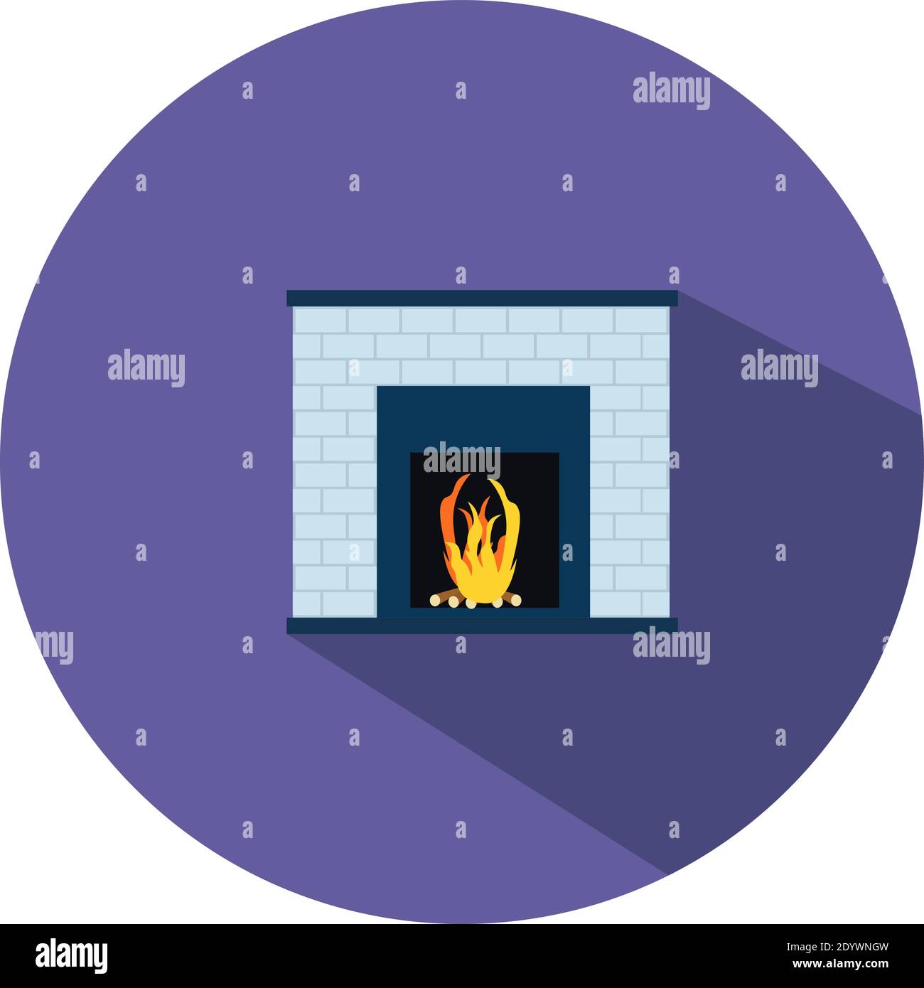 Fire place, illustration, vector on a white background Stock Vector ...