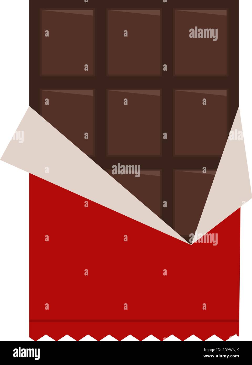 Chocolate in a wrapper, illustration, vector on a white background ...