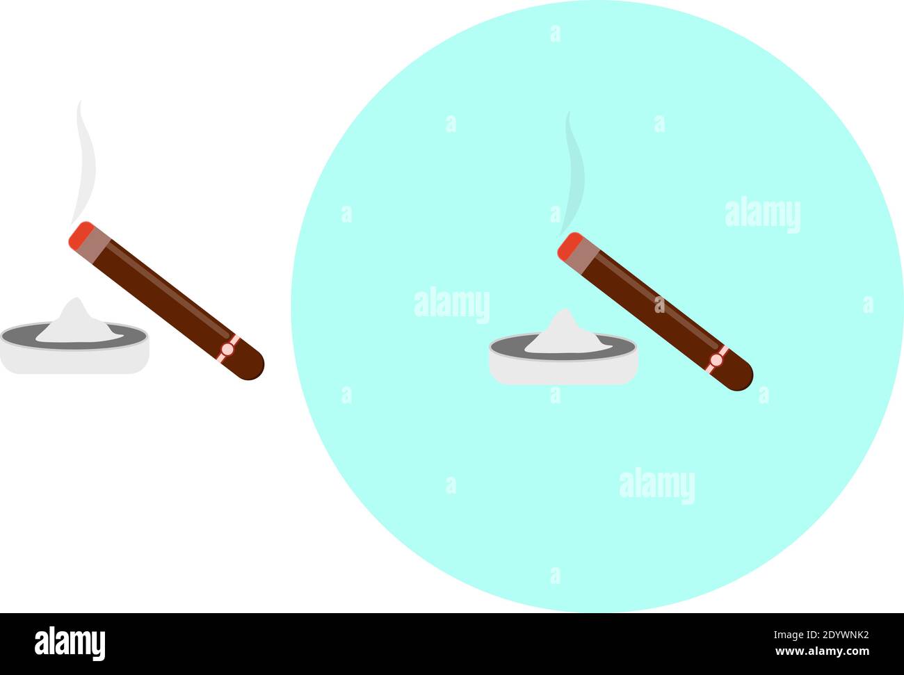Smoking cigar, illustration, vector on a white background Stock Vector ...