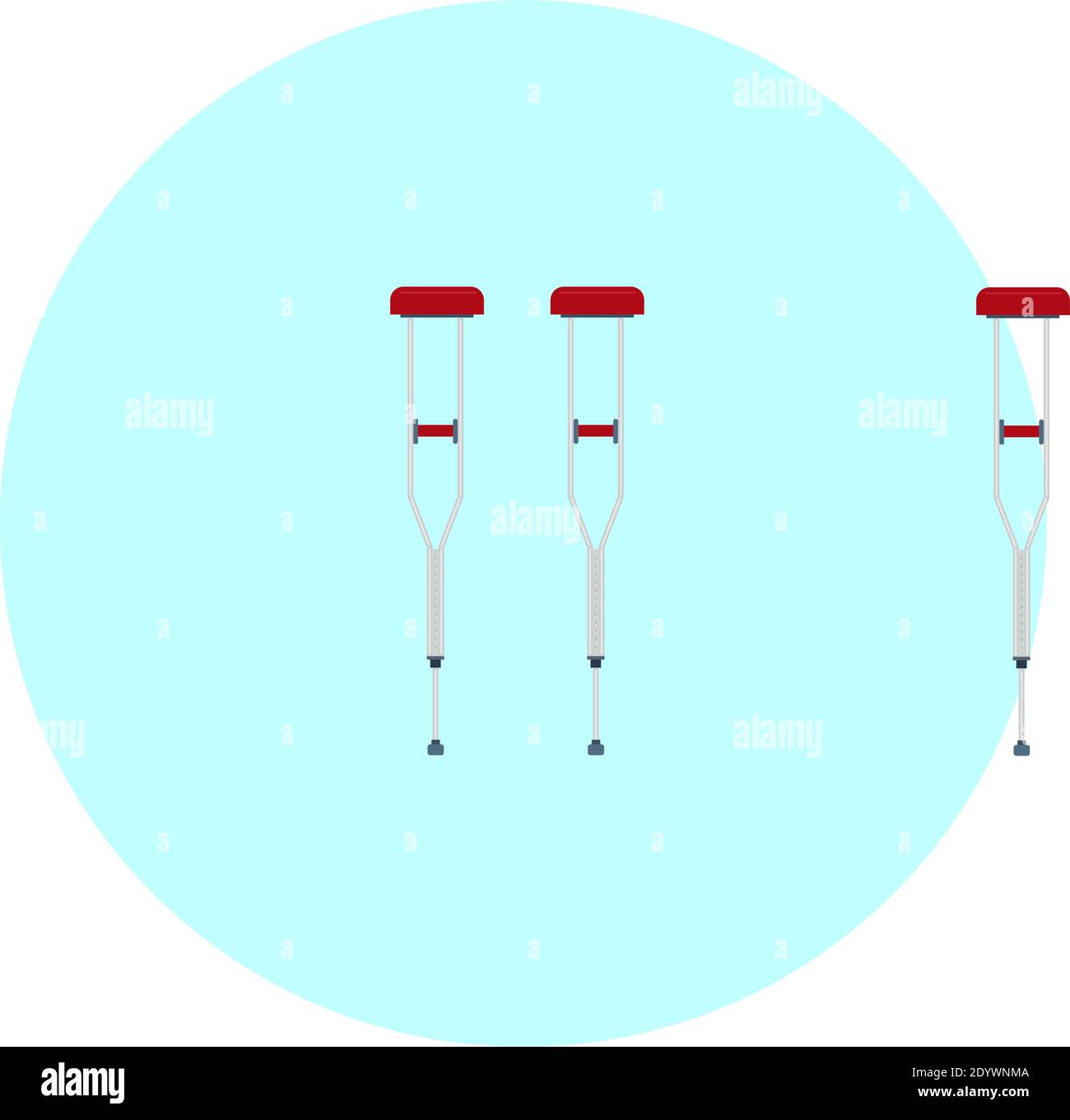 Red crutches, illustration, vector on a white background Stock Vector ...