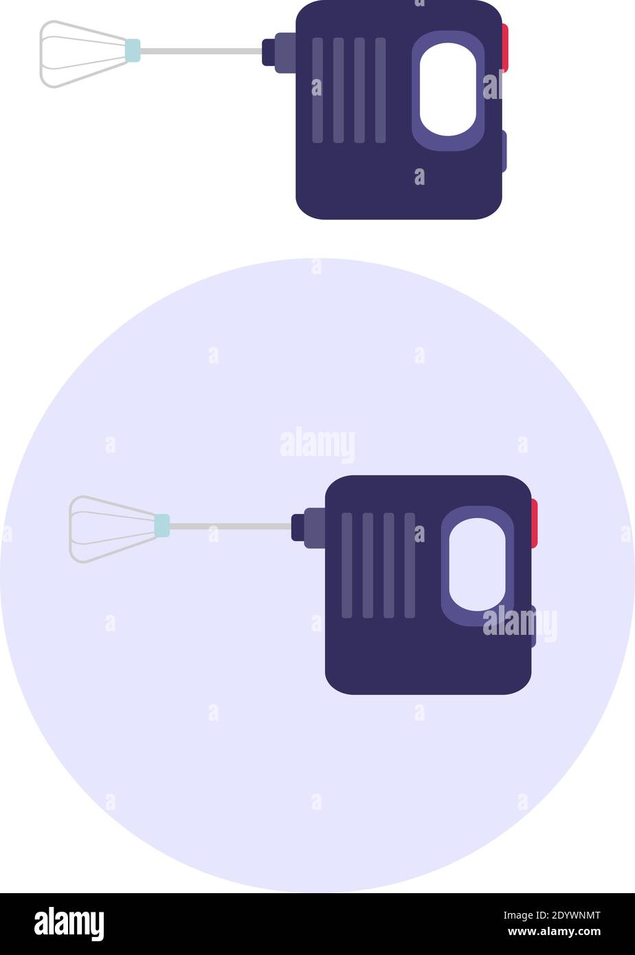 Hand mixer, illustration, vector on a white background Stock Vector ...