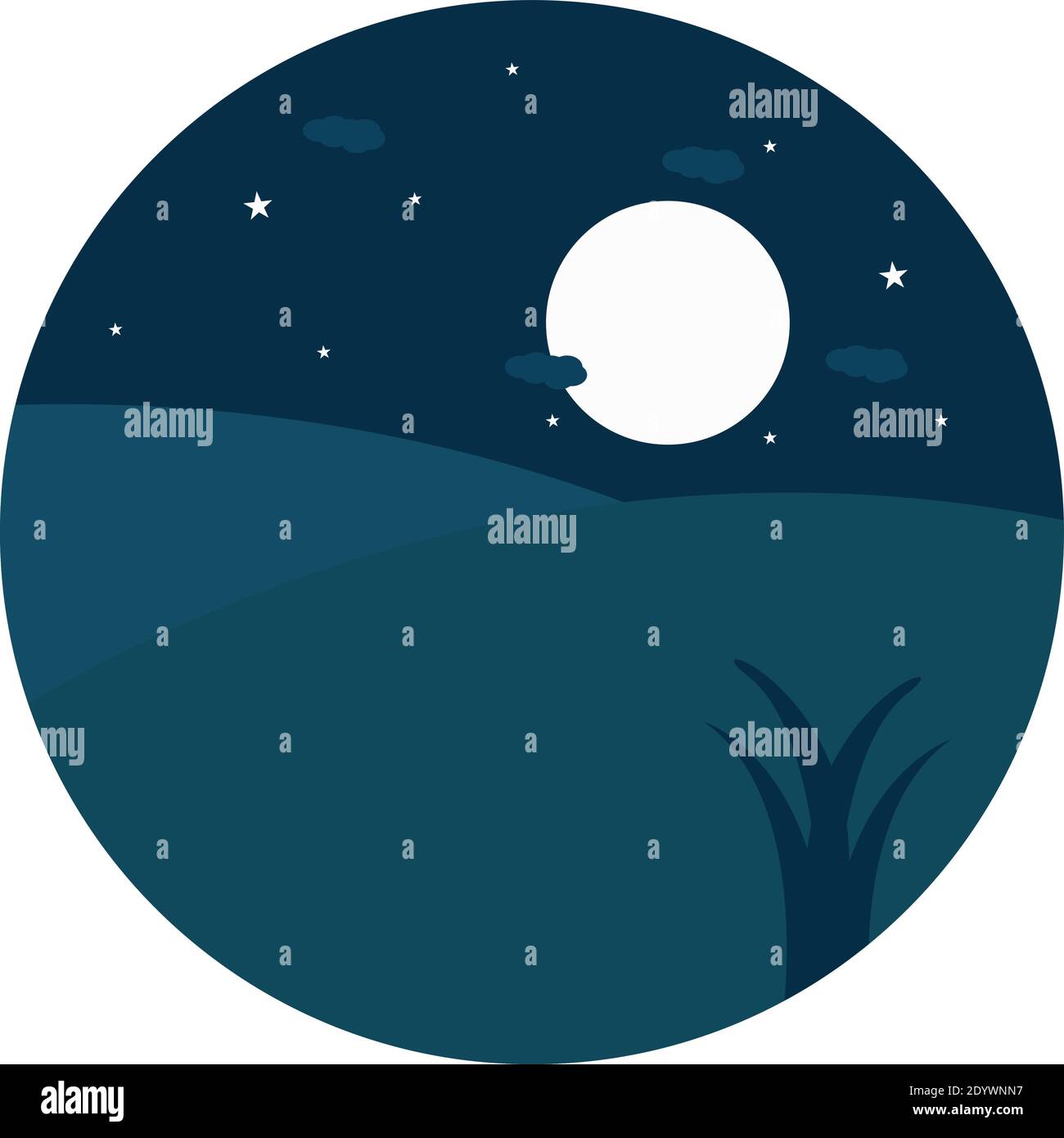 Full moon, illustration, vector on a white background Stock Vector ...