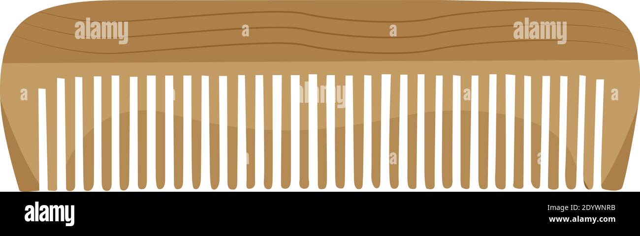 Wooden comb, illustration, vector on a white background Stock Vector ...