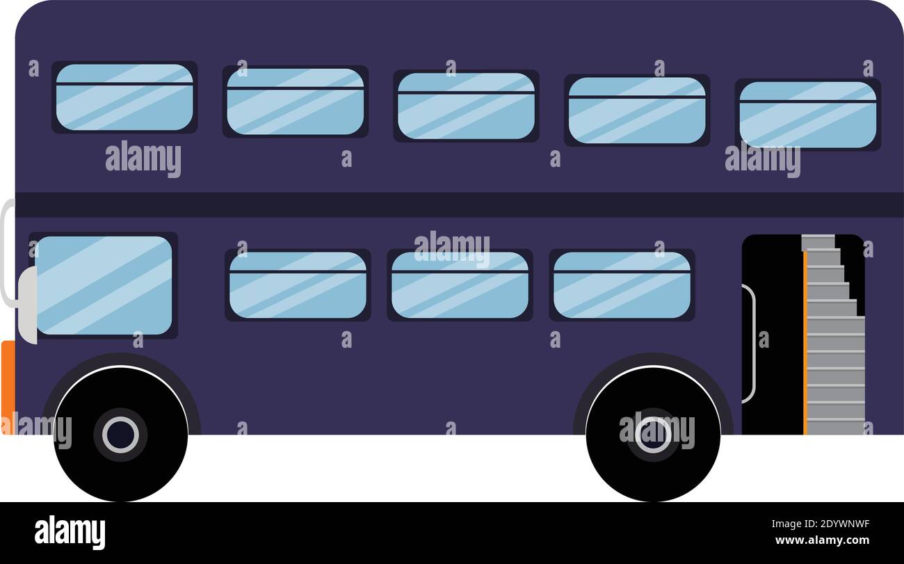 Double Decker Bus, illustration, vector on a white background Stock ...