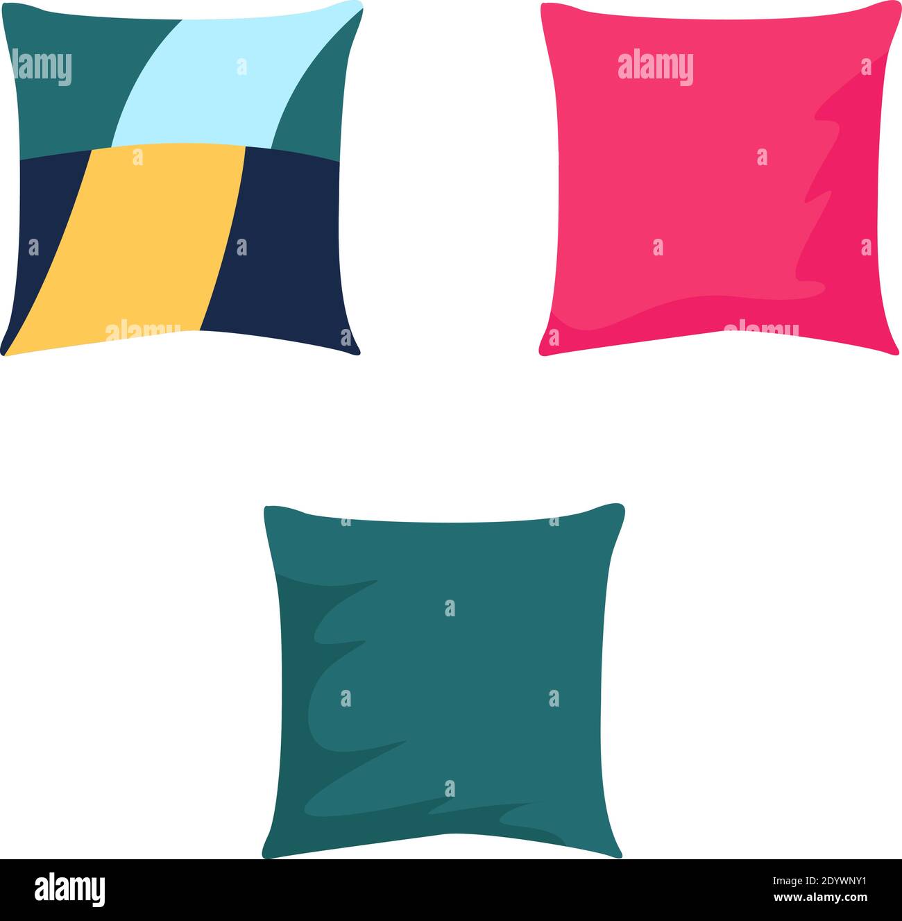 Colorful pillows, illustration, vector on a white background Stock ...