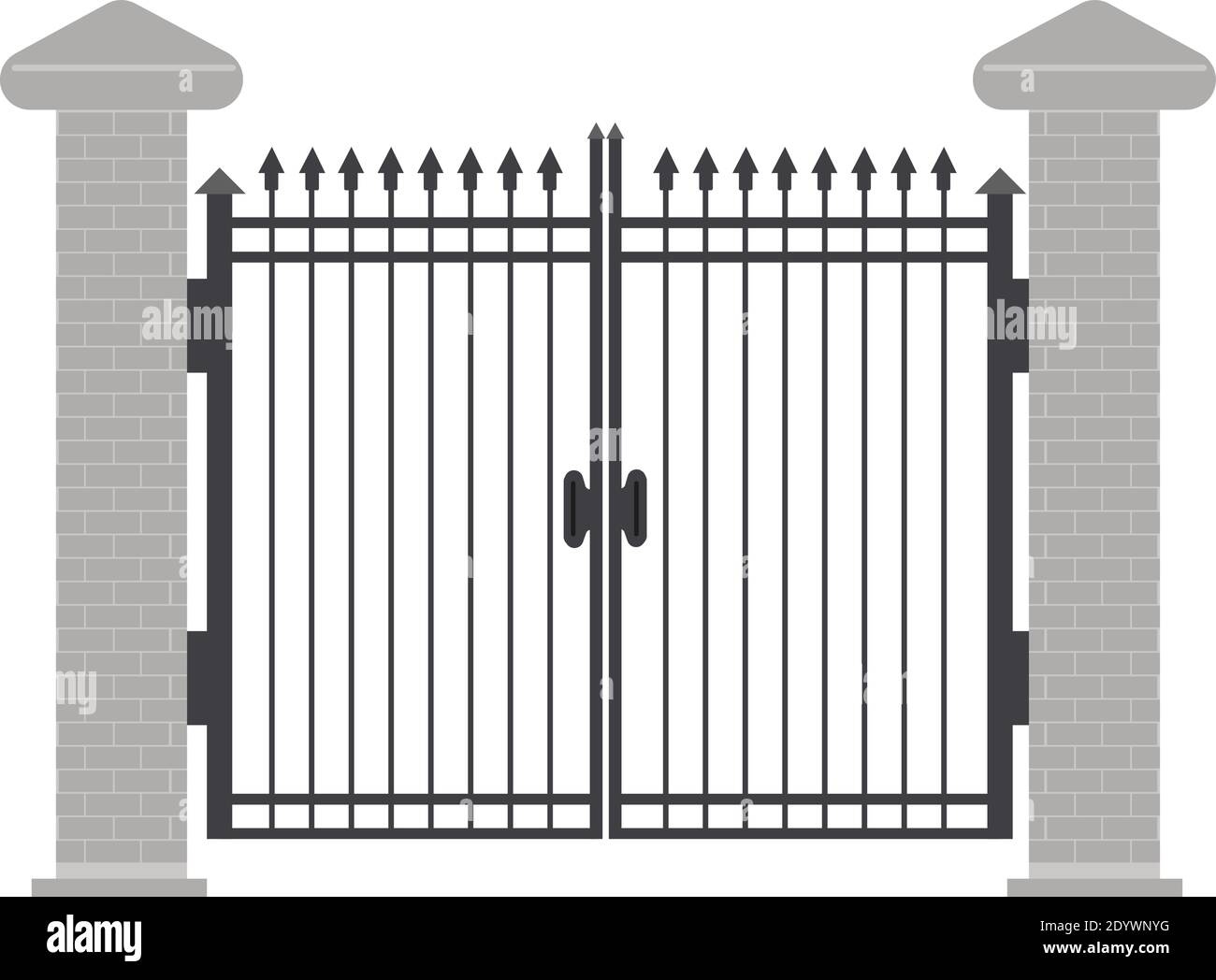 Metal gate, illustration, vector on a white background Stock Vector ...