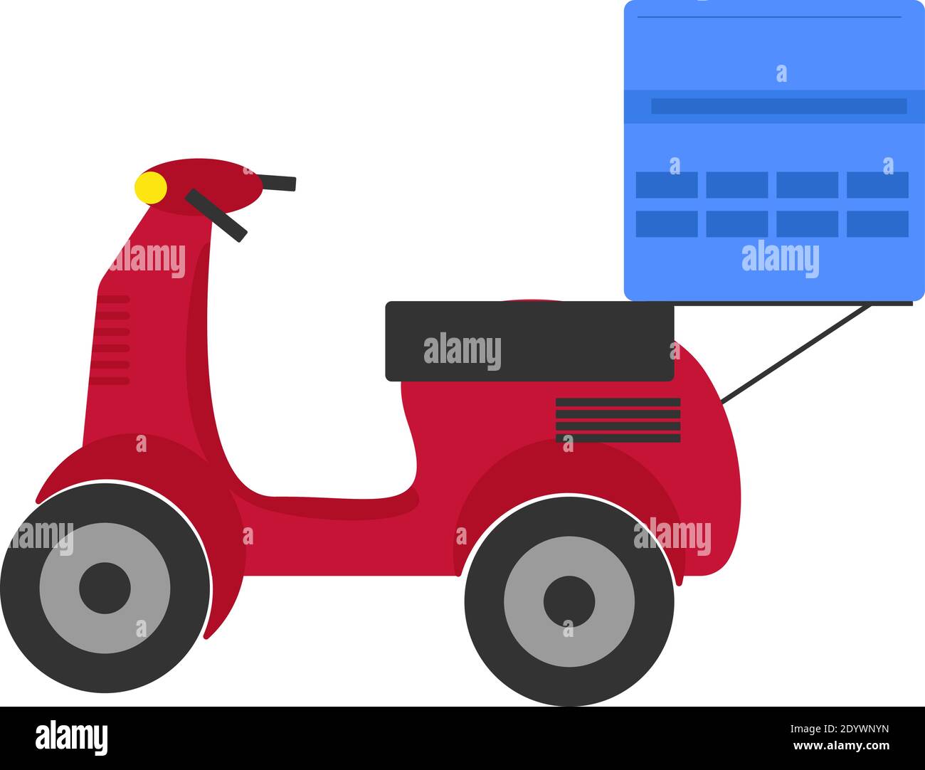 Delivery scooter, illustration, vector on a white background Stock ...