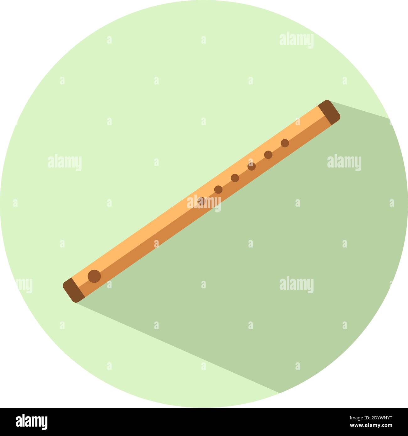 Wooden flute, illustration, vector on a white background Stock Vector ...