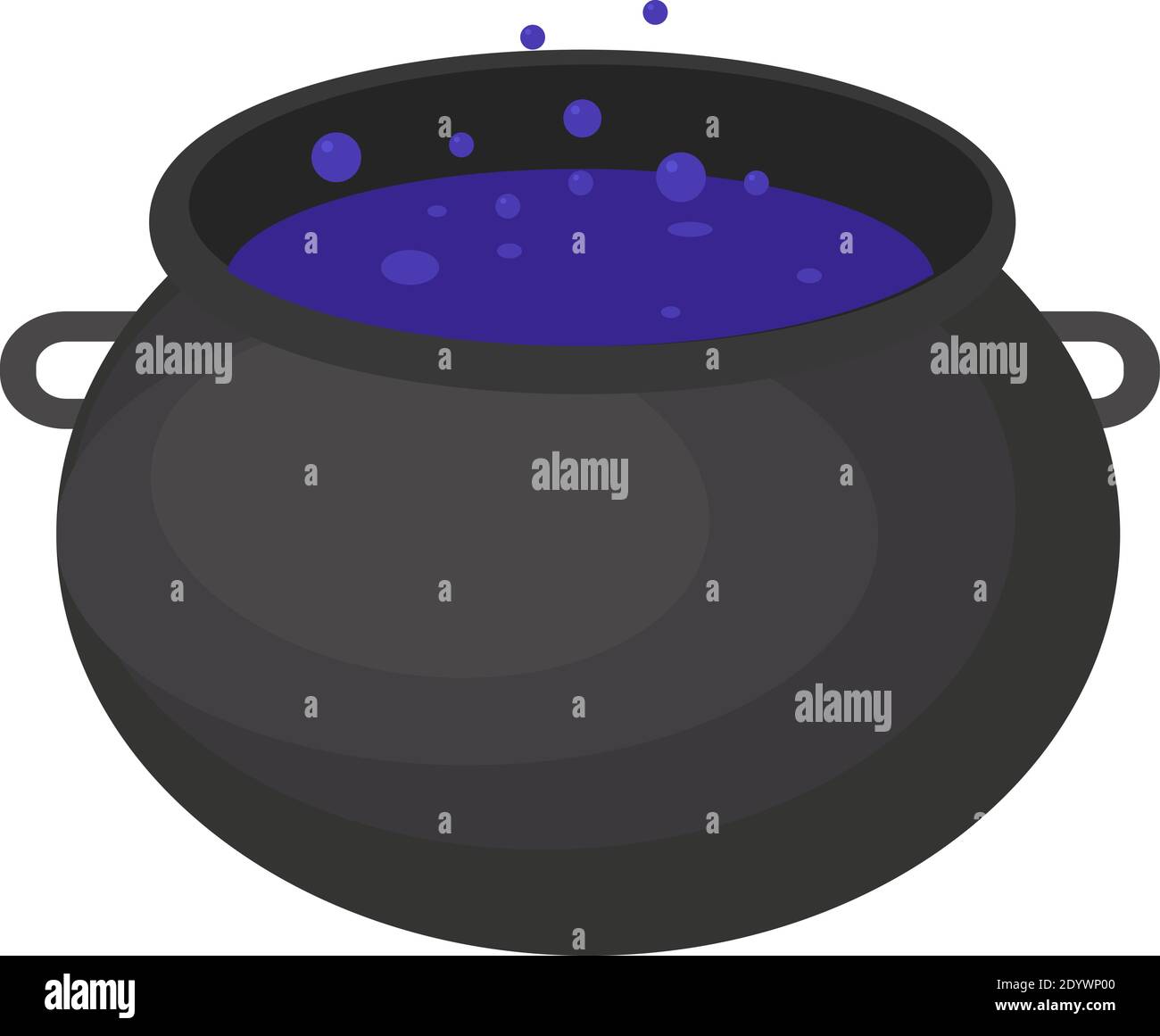 Purple cauldron, illustration, vector on a white background Stock ...