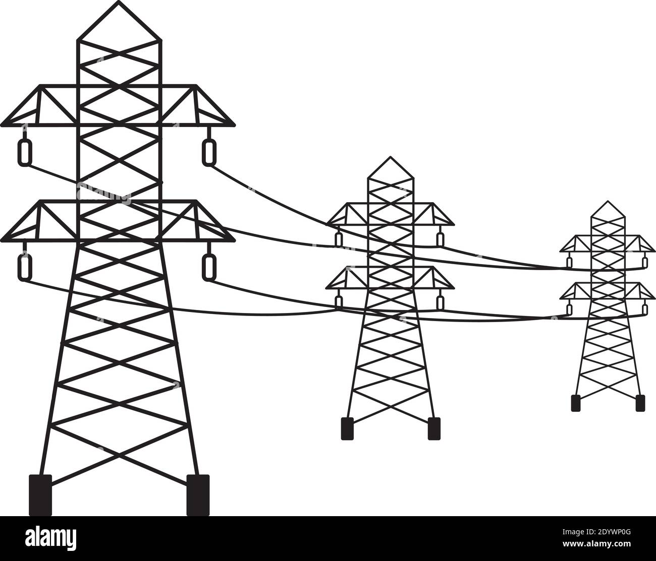 Power line pole on Stock Vector Images - Alamy