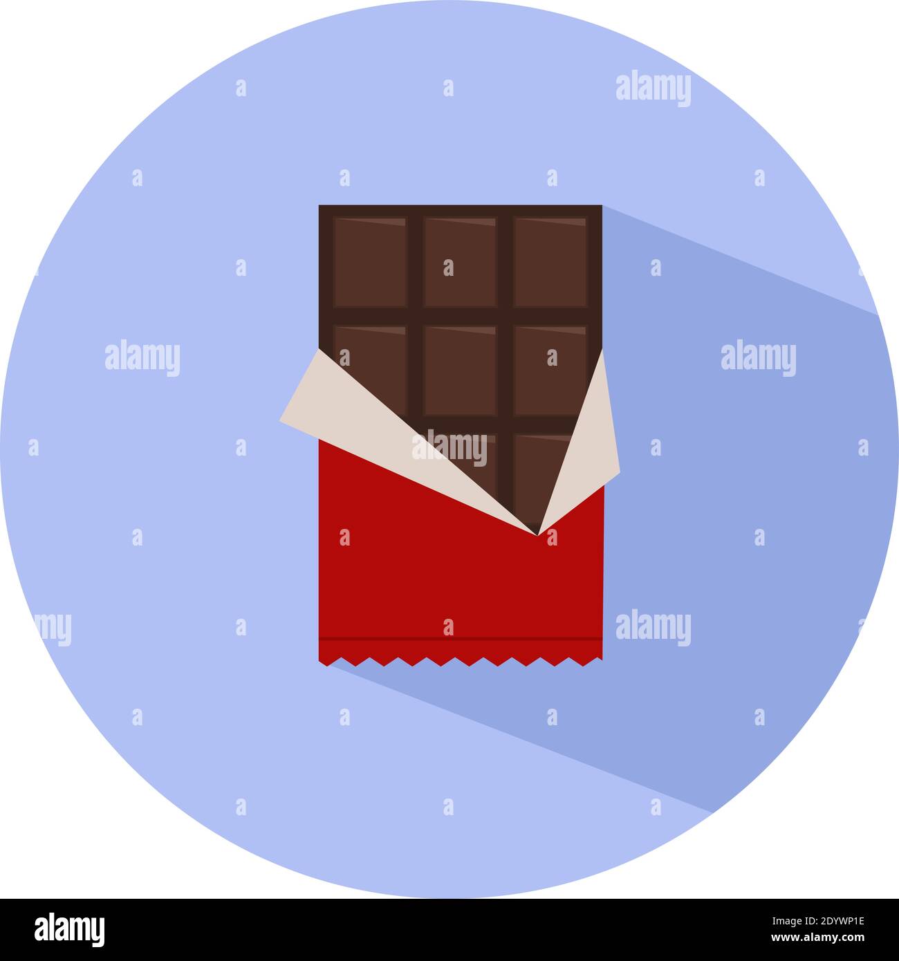 Chocolate in a wrapper, illustration, vector on a white background ...