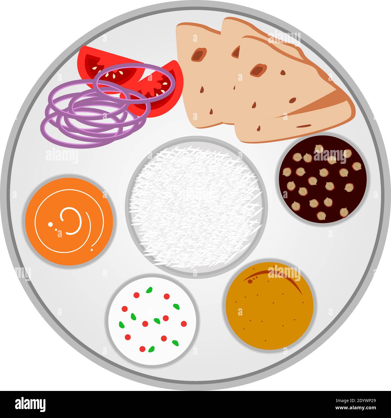 Thali vector vectors Cut Out Stock Images & Pictures - Alamy
