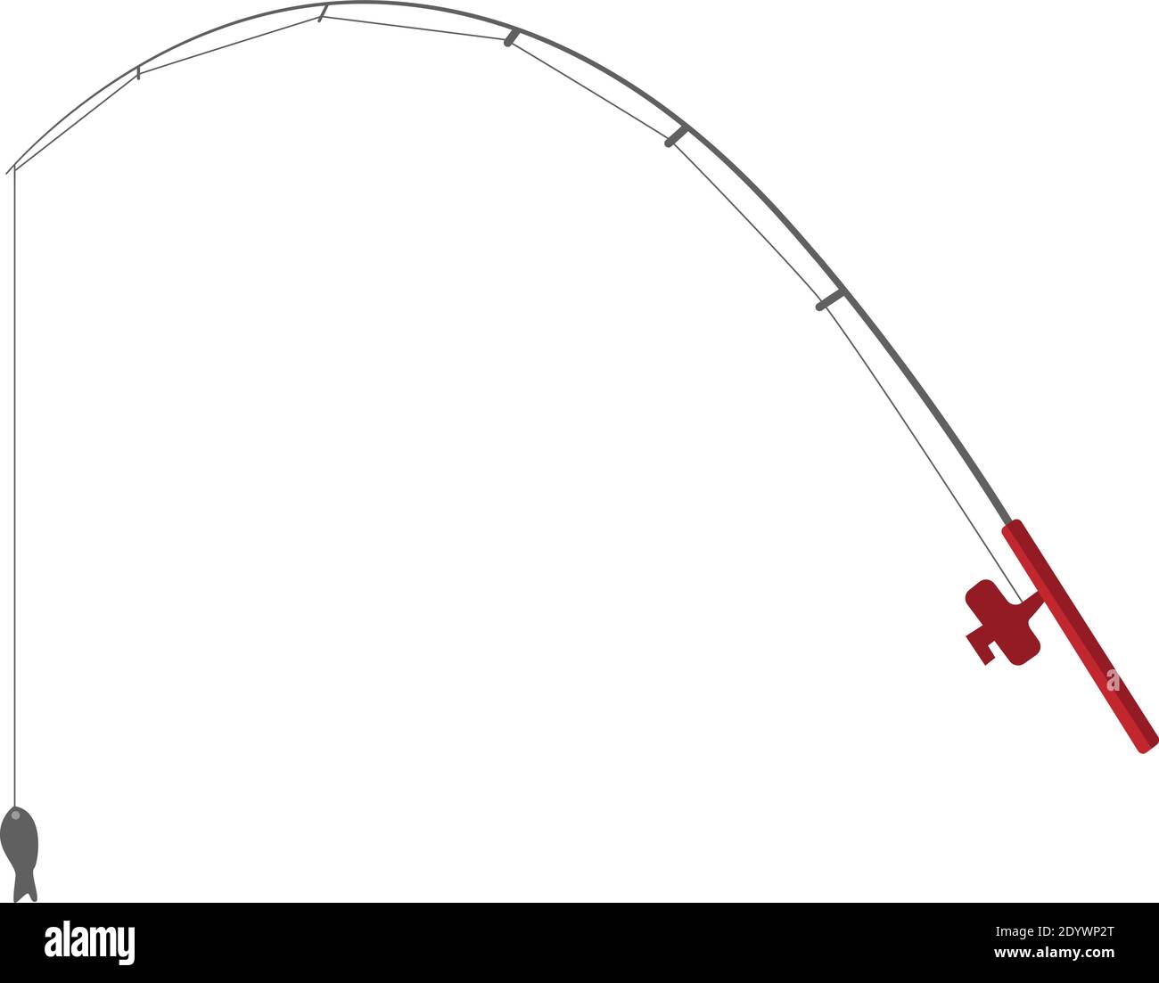Fishing rod, illustration, vector on a white background Stock Vector ...