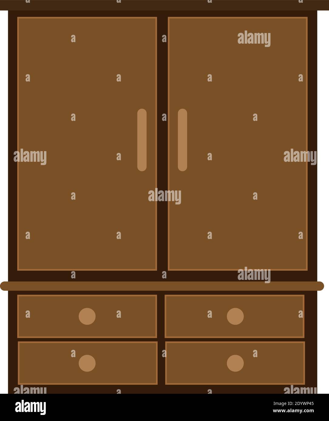 Wooden closet, illustration, vector on a white background Stock Vector ...