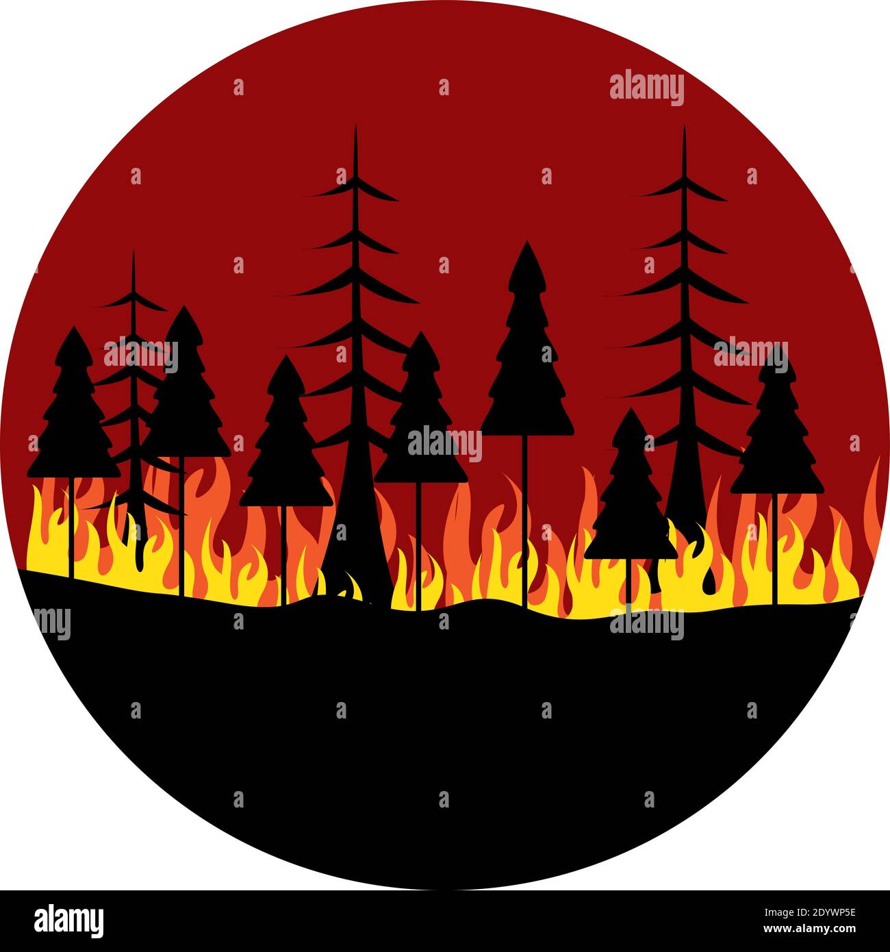 Fire in forest flame Cut Out Stock Images & Pictures - Alamy