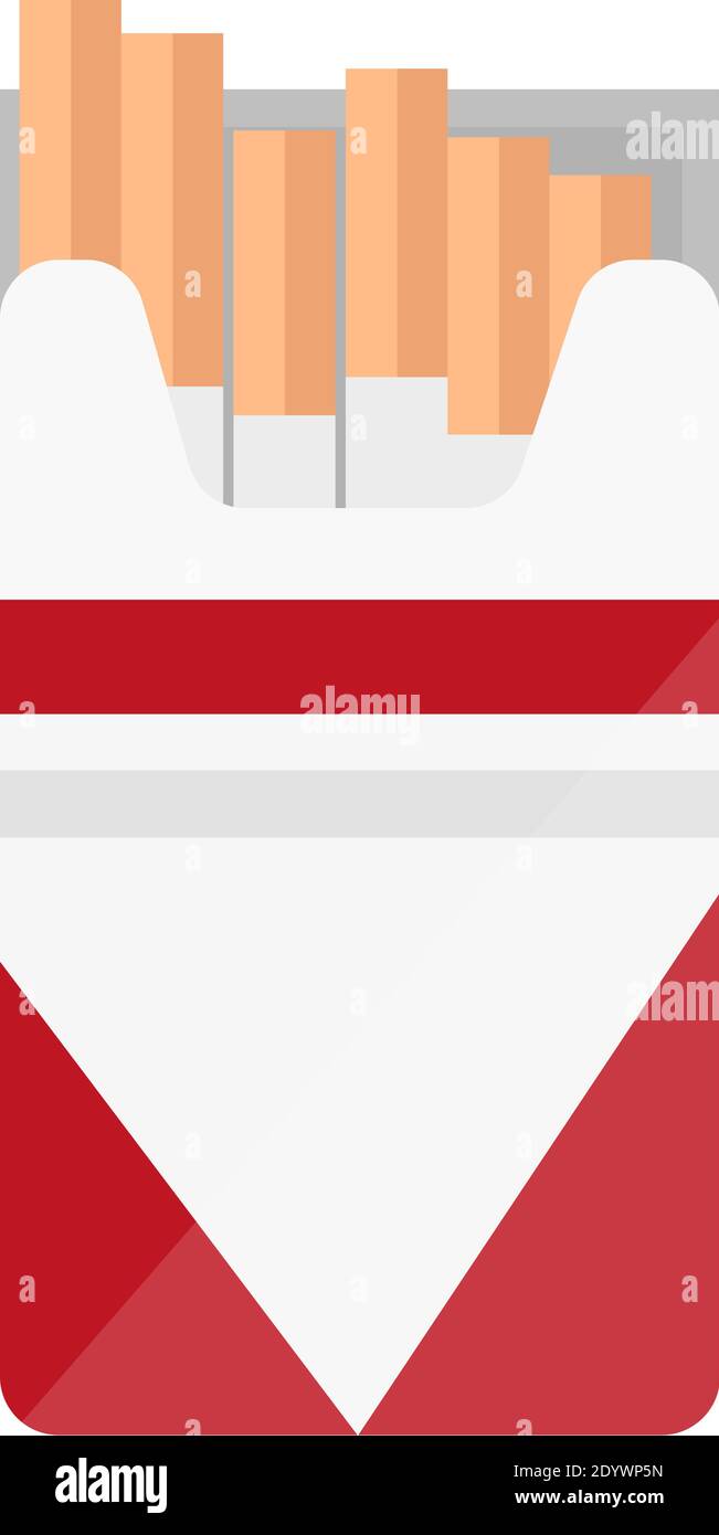 Red pack of cigarettes, illustration, vector on a white background ...