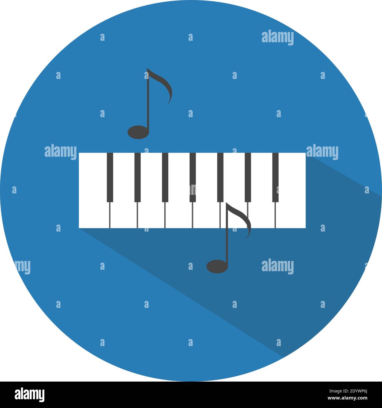 Piano notes, illustration, vector on a white background Stock Vector ...