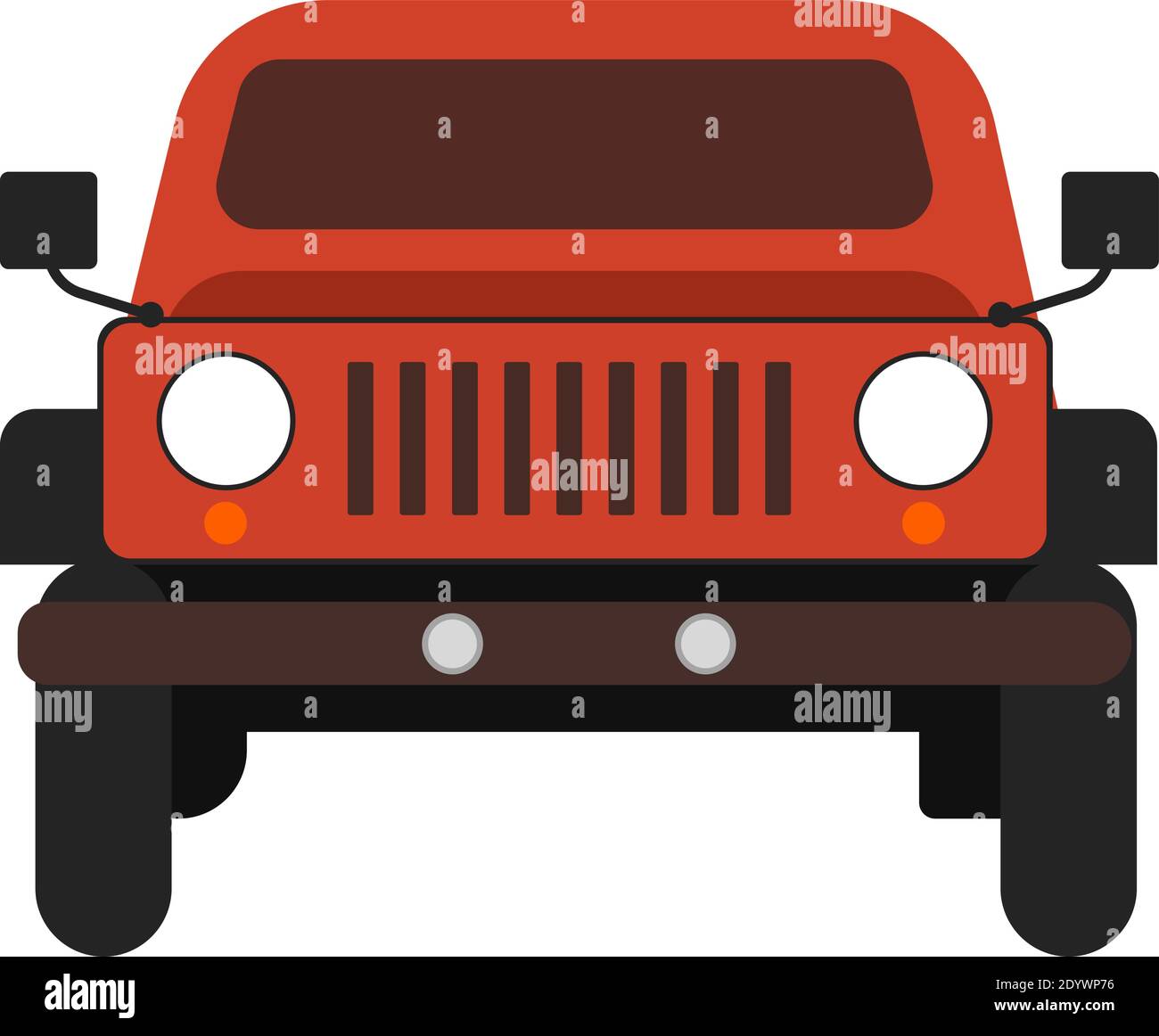 Red jeep, illustration, vector on a white background Stock Vector Image ...