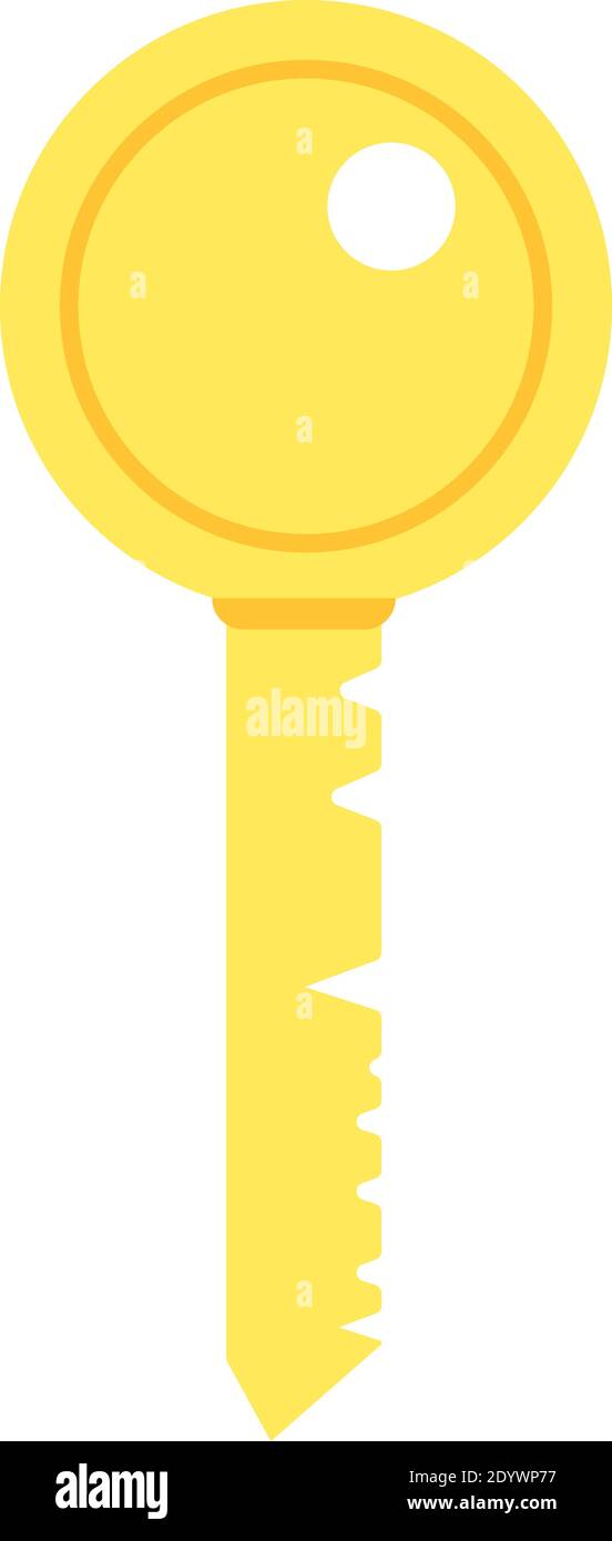 Golden key, illustration, vector on a white background Stock Vector ...