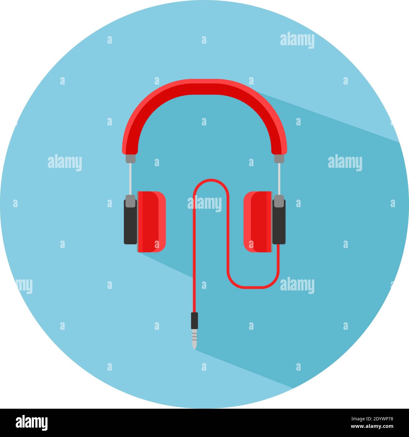 Red headphones, illustration, vector on a white background Stock Vector ...