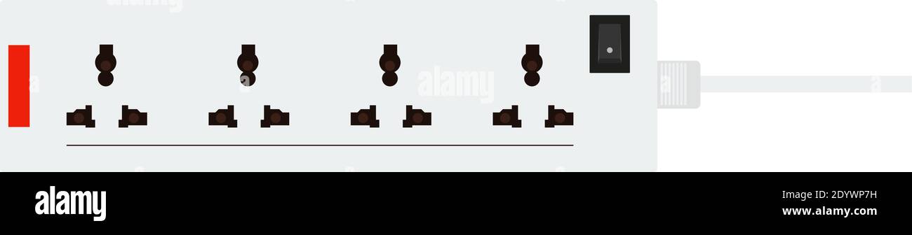 Extension board, illustration, vector on a white background Stock ...