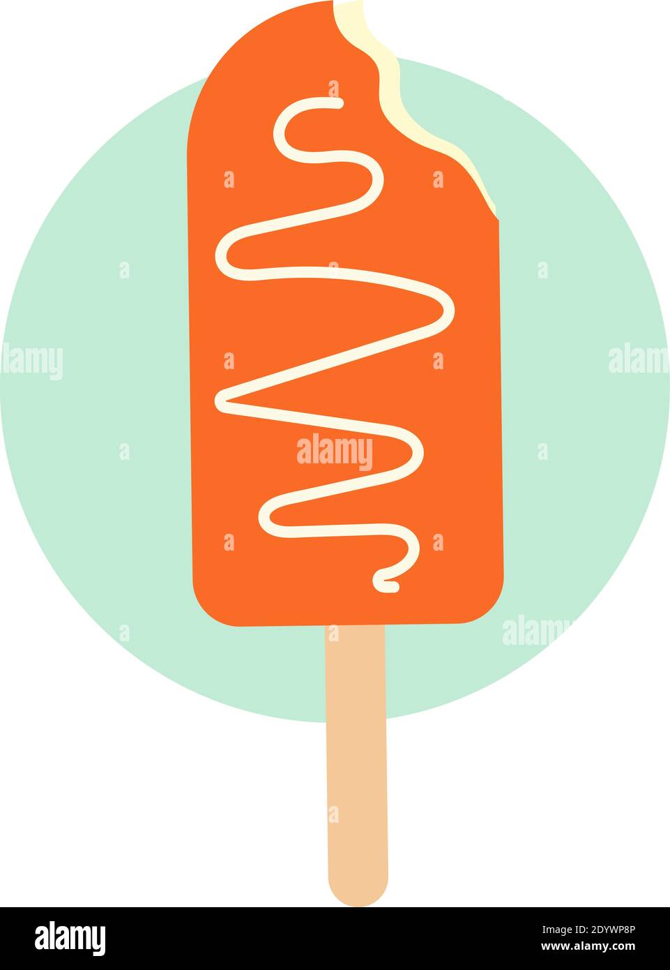 Red ice cream, illustration, vector on a white background Stock Vector ...