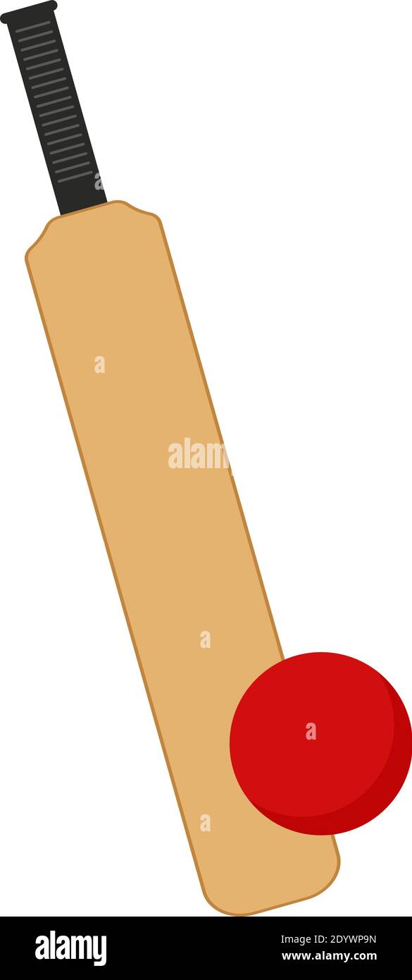 Cricket bat, illustration, vector on a white background Stock Vector ...