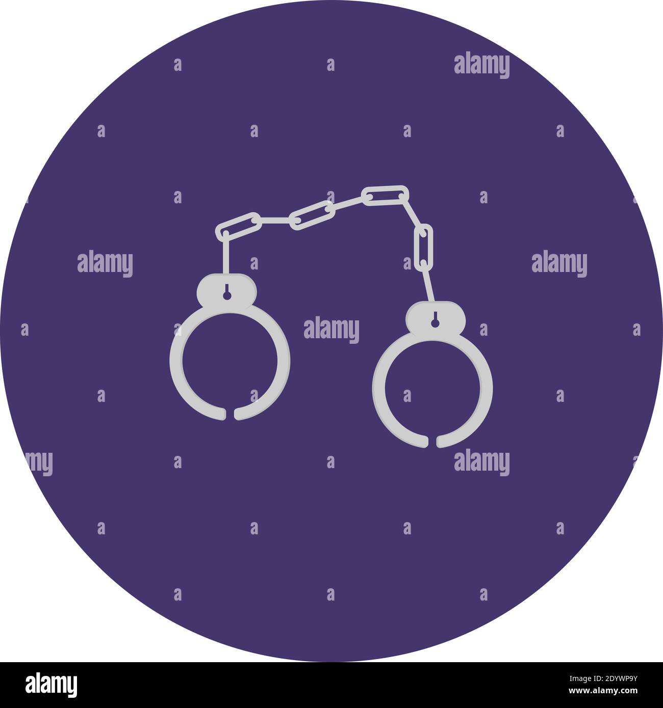 Police handcuffs, illustration, vector on a white background Stock ...