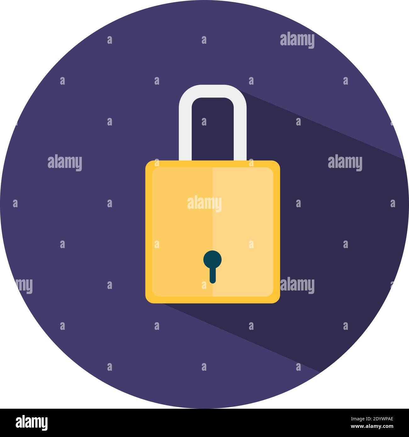 Yellow lock, illustration, vector on a white background Stock Vector ...