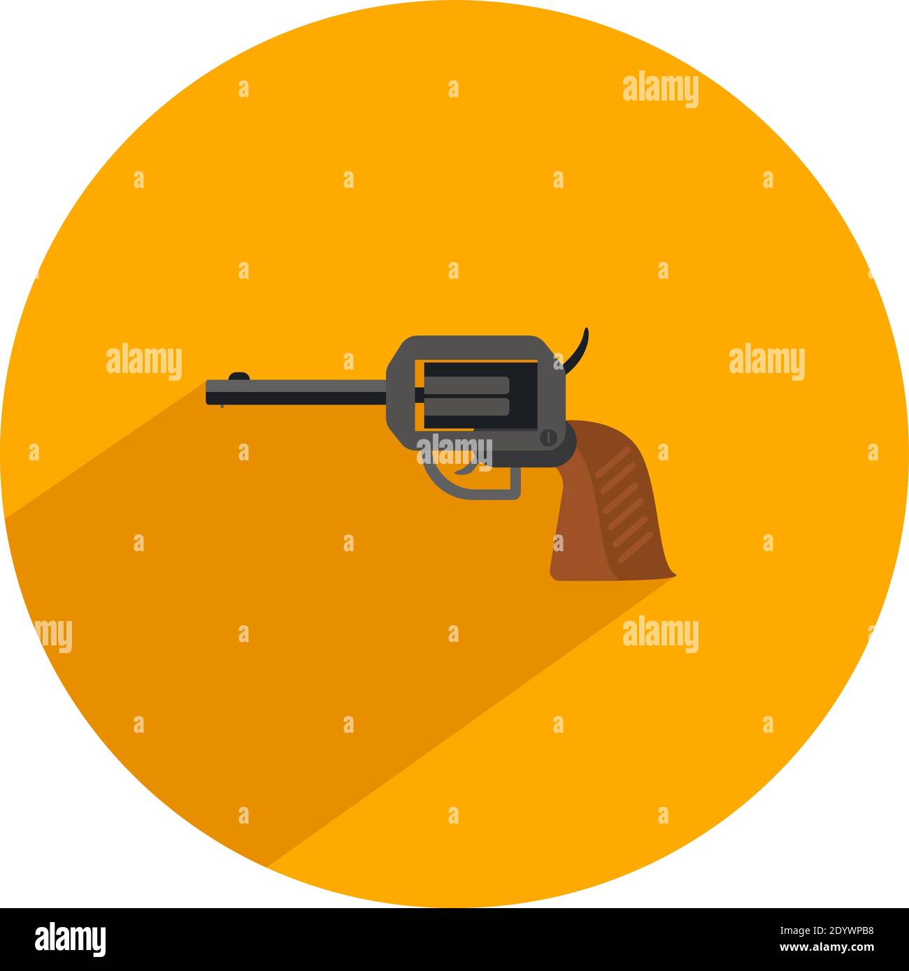 Pistol revolver, illustration, vector on a white background Stock ...