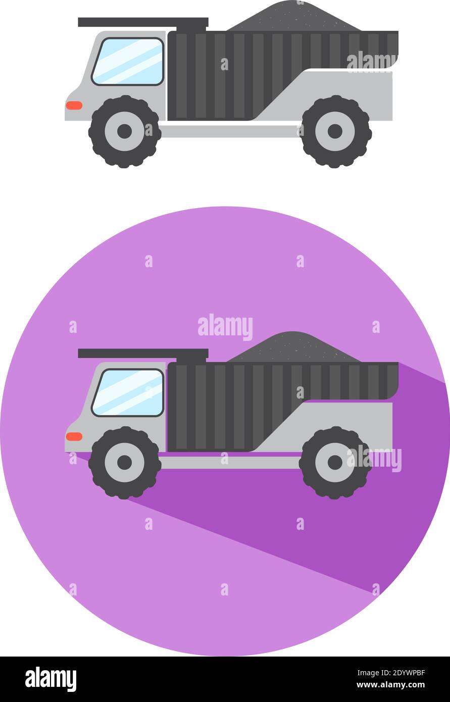 Loading trucks, illustration, vector on a white background Stock Vector ...