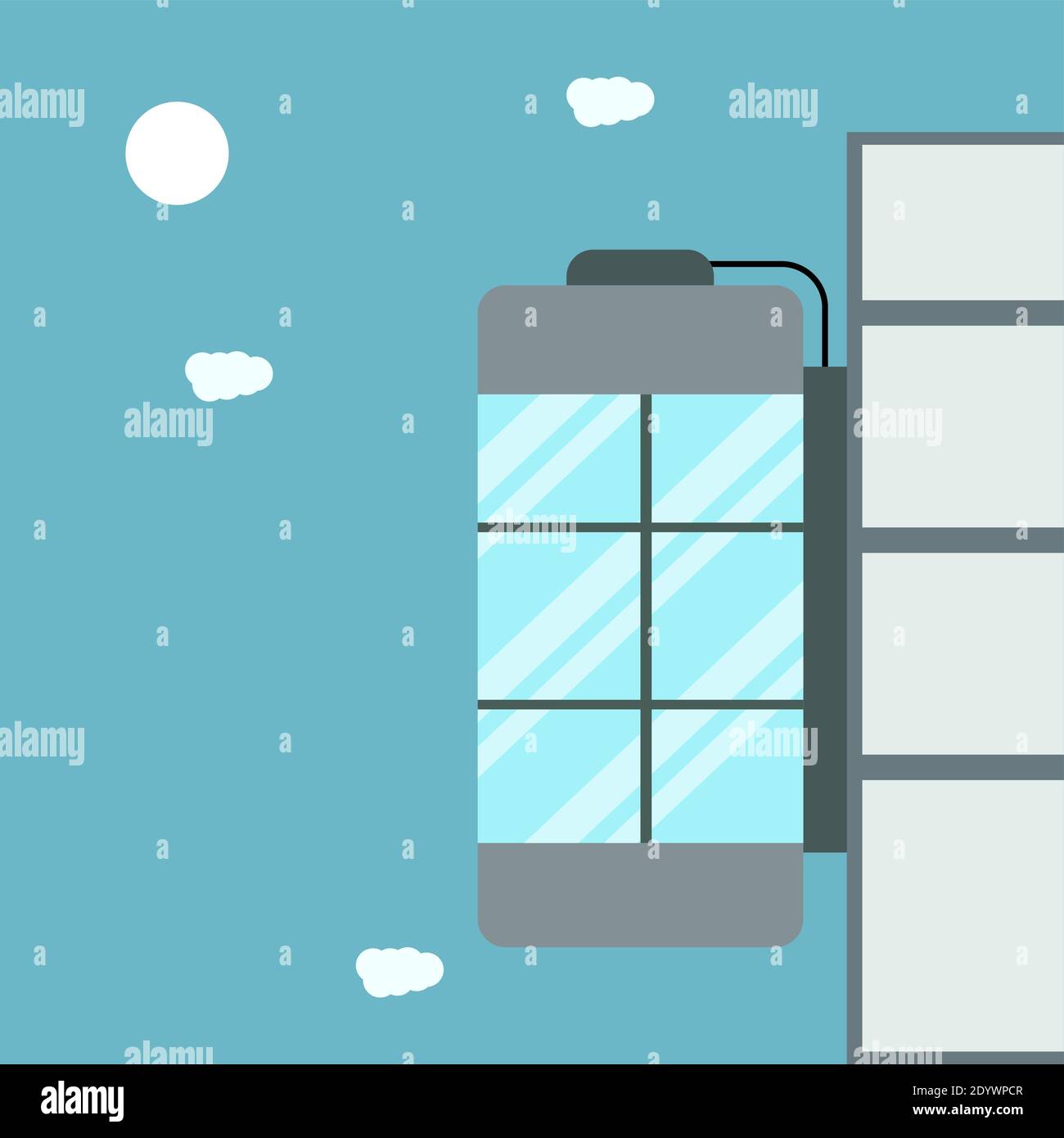 Elevator on the building, illustration, vector on a white background ...