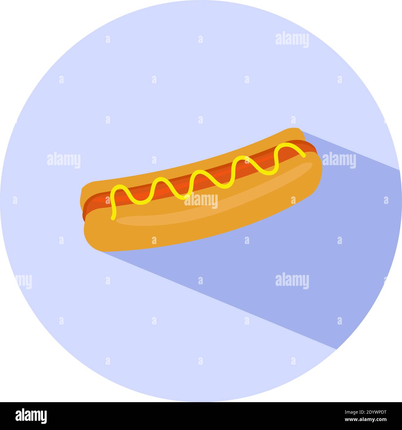 Hot dog, illustration, vector on a white background Stock Vector Image ...