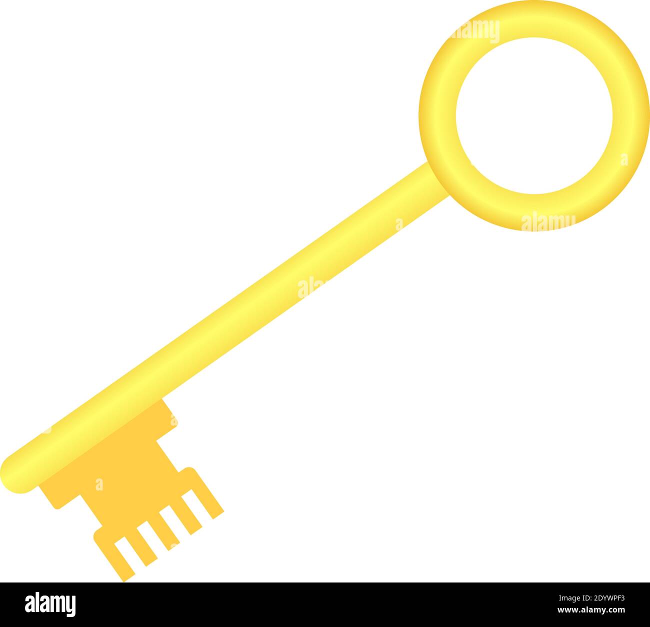 Yellow key, illustration, vector on a white background Stock Vector ...