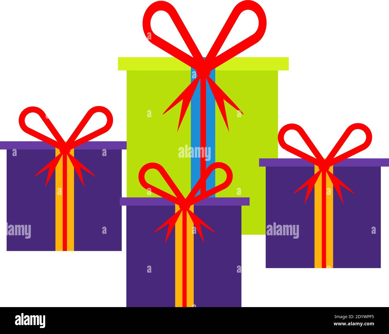 Gift boxes, illustration, vector on a white background Stock Vector ...
