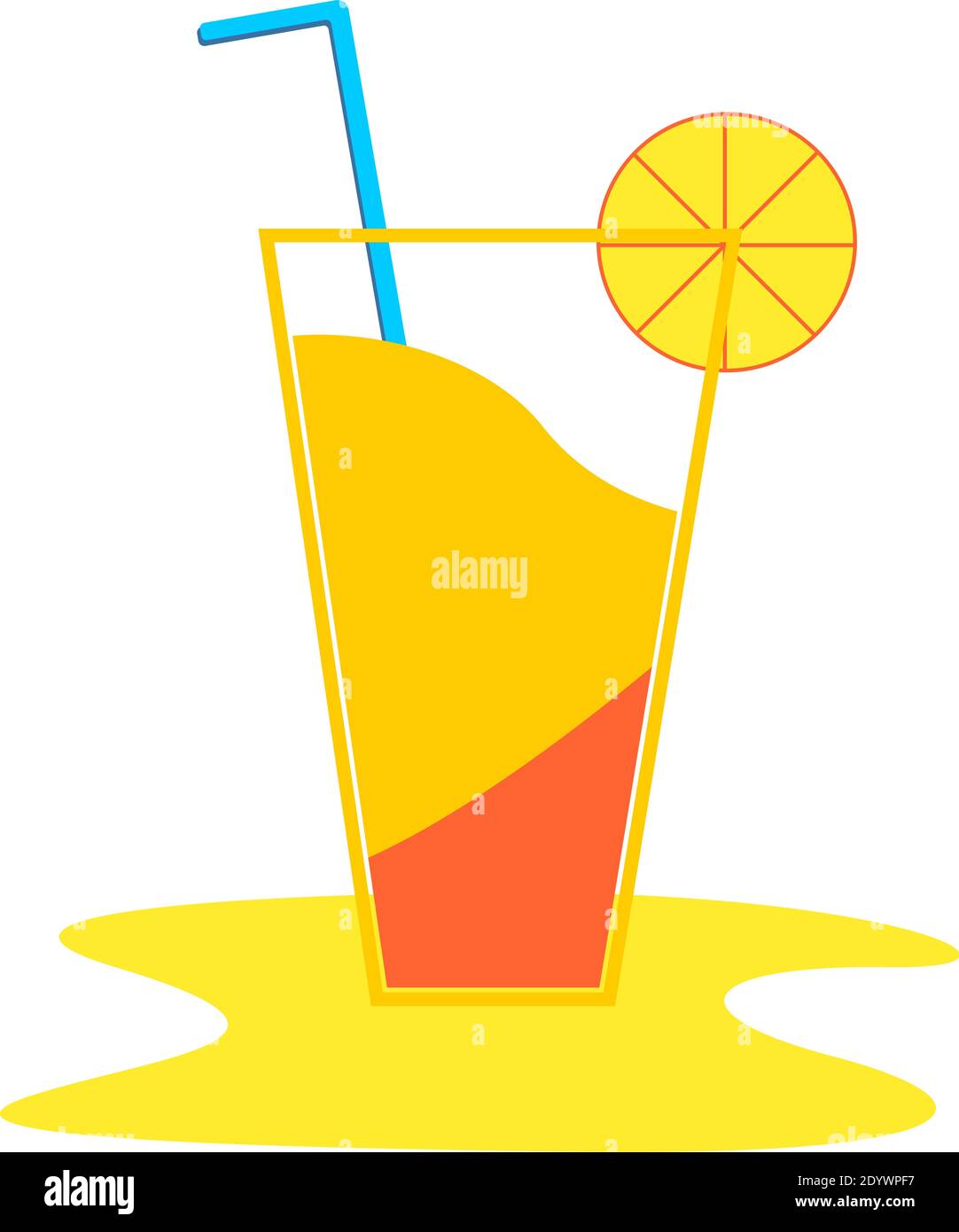 Glass of juice, illustration, vector on a white background Stock Vector ...