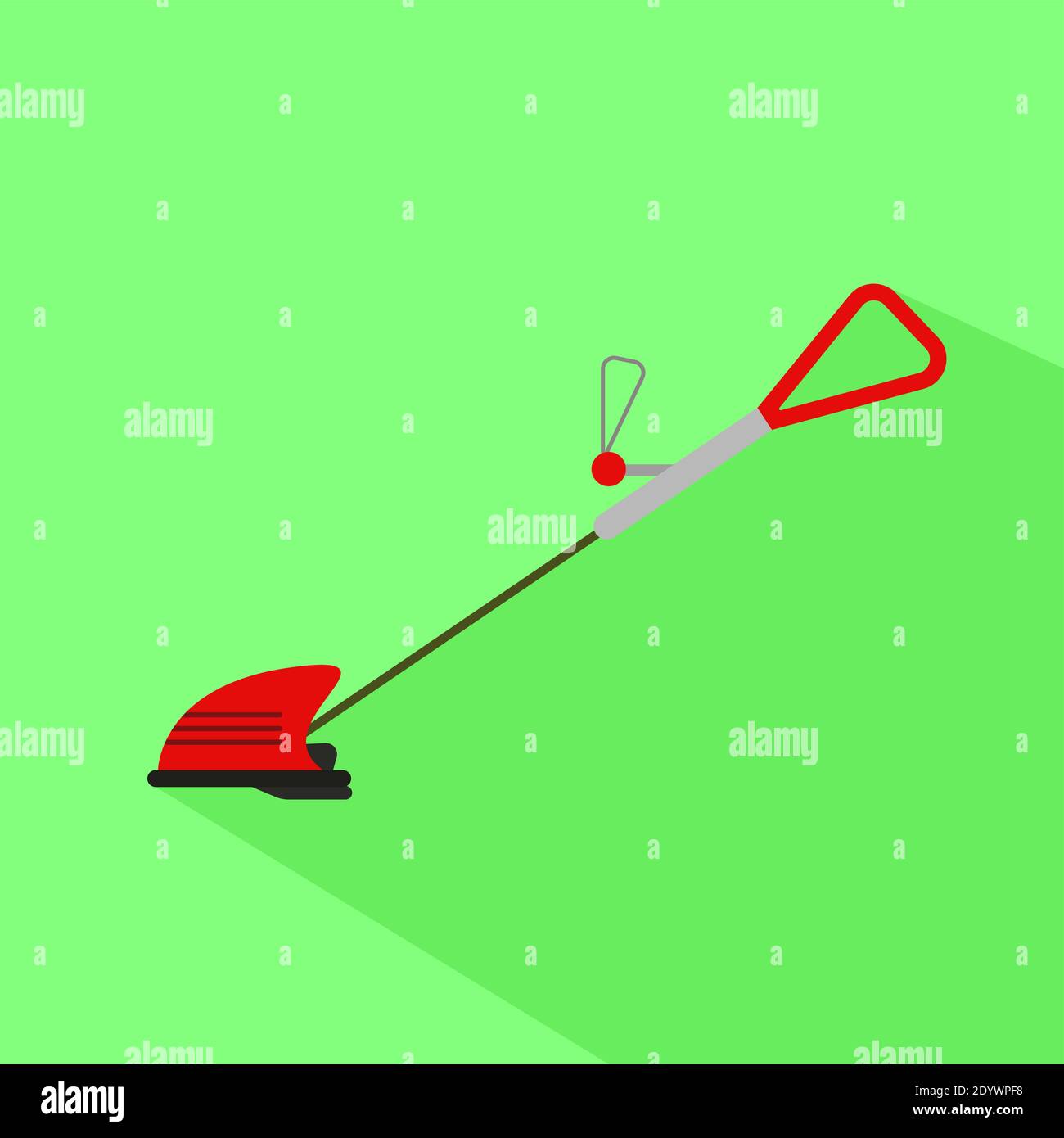 Grass cutter, illustration, vector on a white background Stock Vector ...