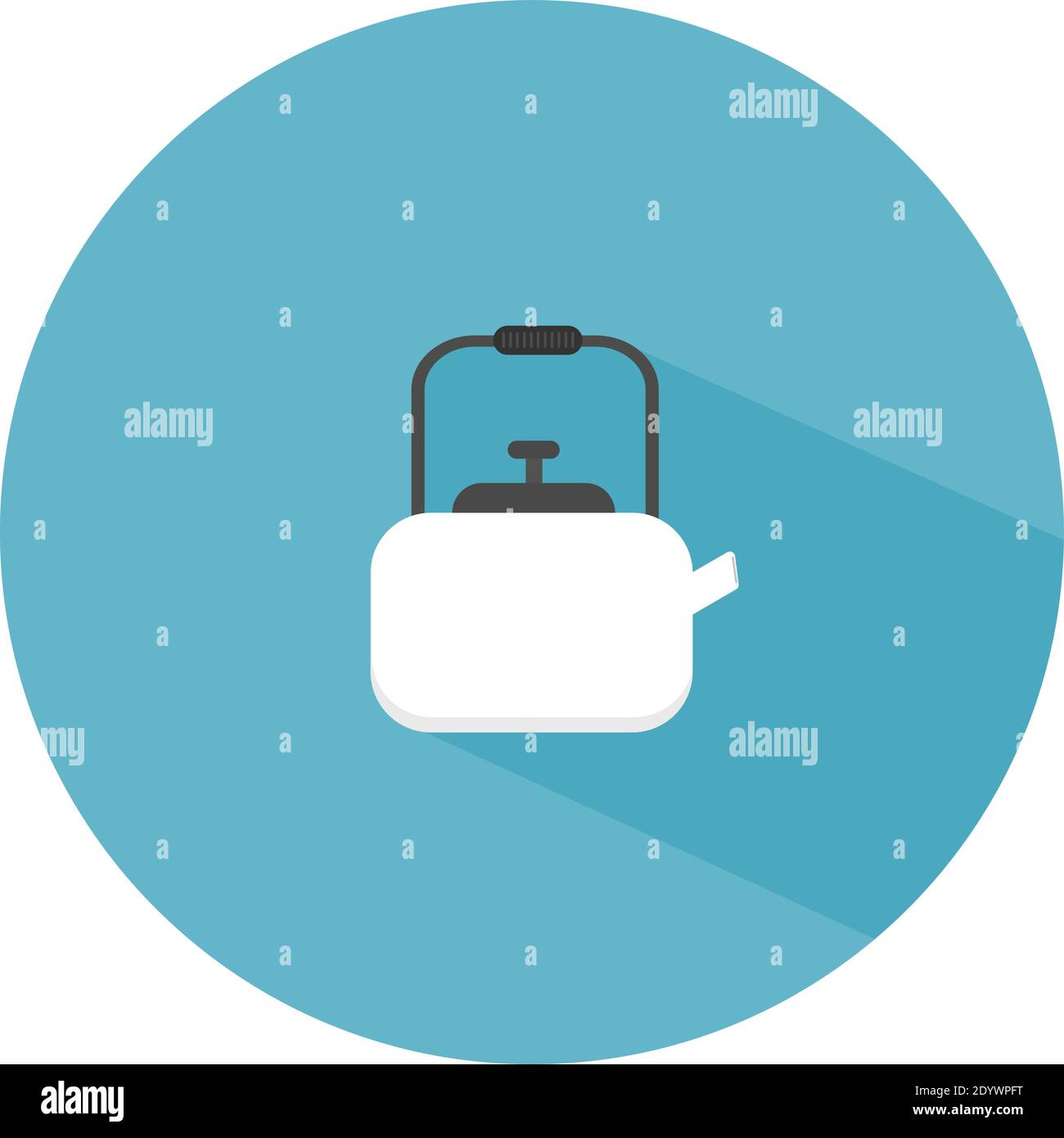 White kettle, illustration, vector on a white background Stock Vector ...