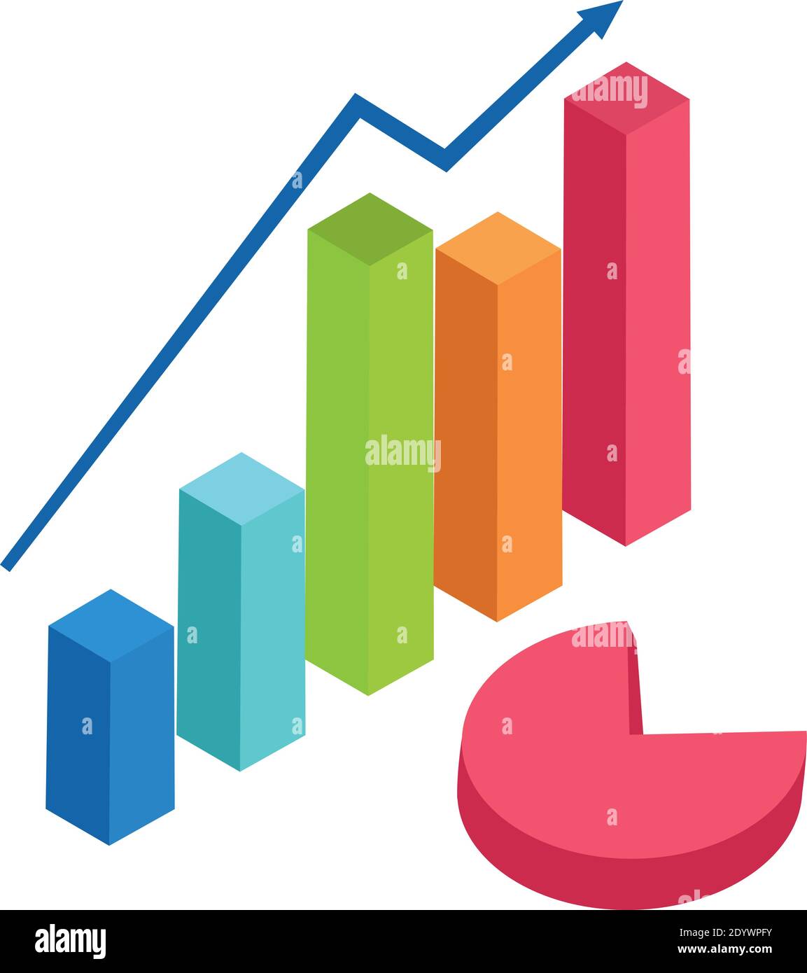 Colorful graph, illustration, vector on a white background Stock Vector ...