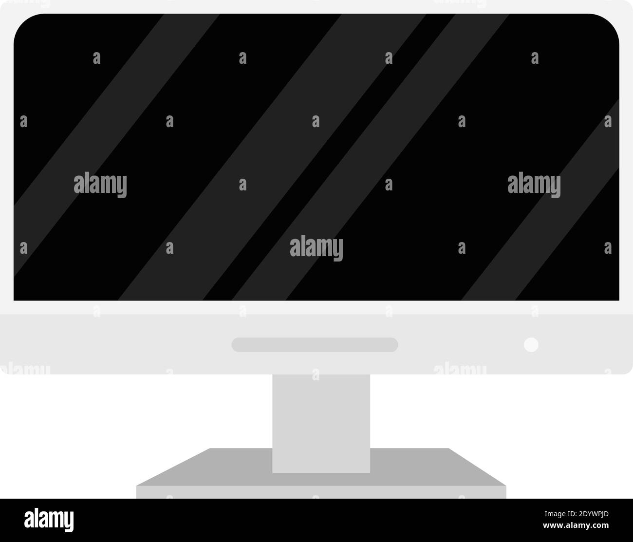 White monitor, illustration, vector on a white background Stock Vector ...