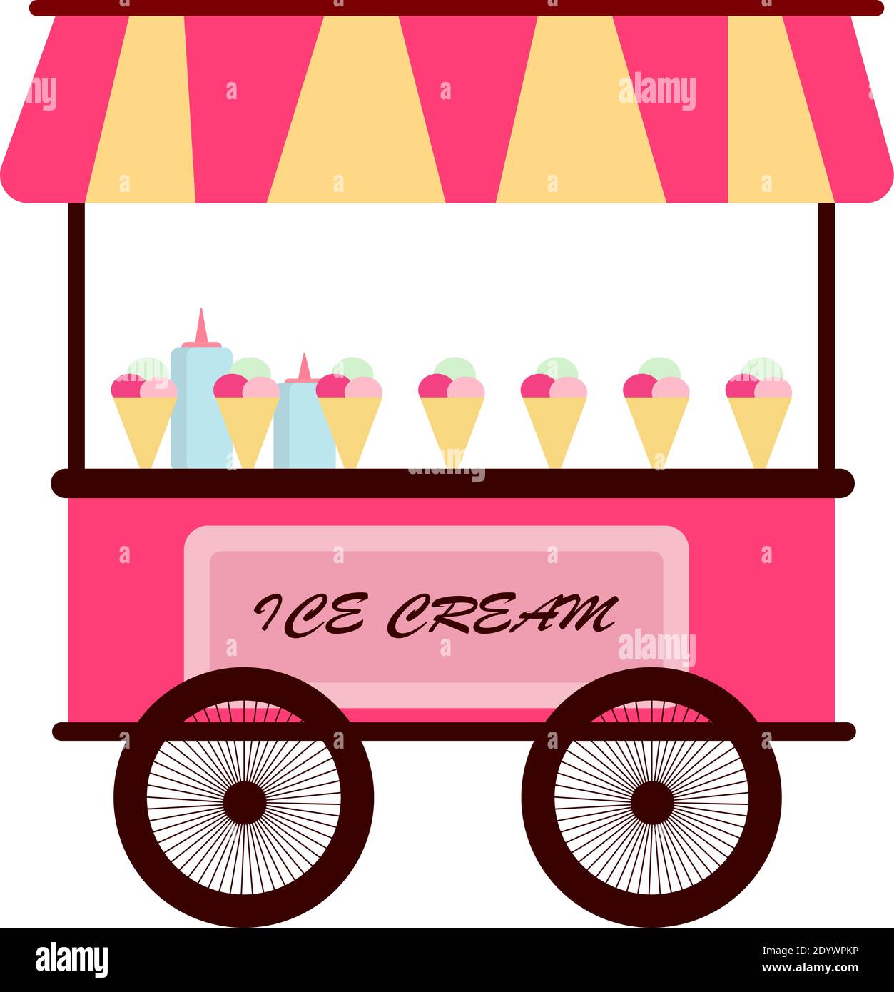 Ice cream trolley vector vectors hi-res stock photography and images ...