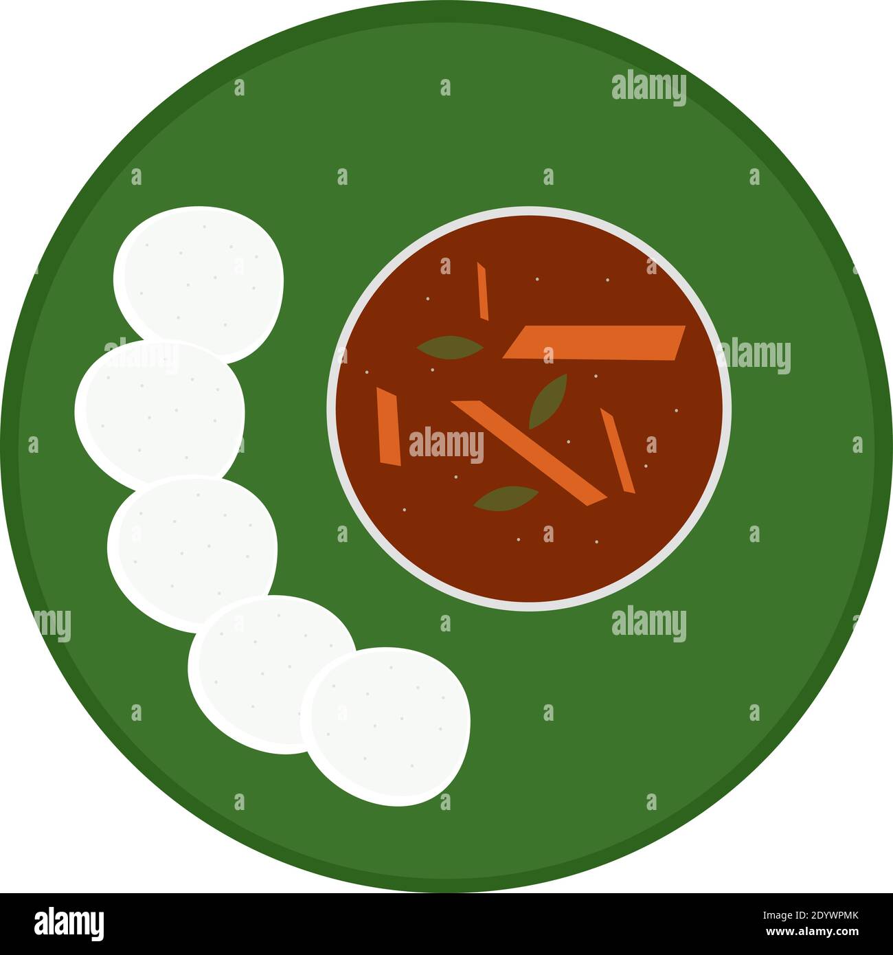 Idli Sambhar Illustration Vector On A White Background Stock Vector