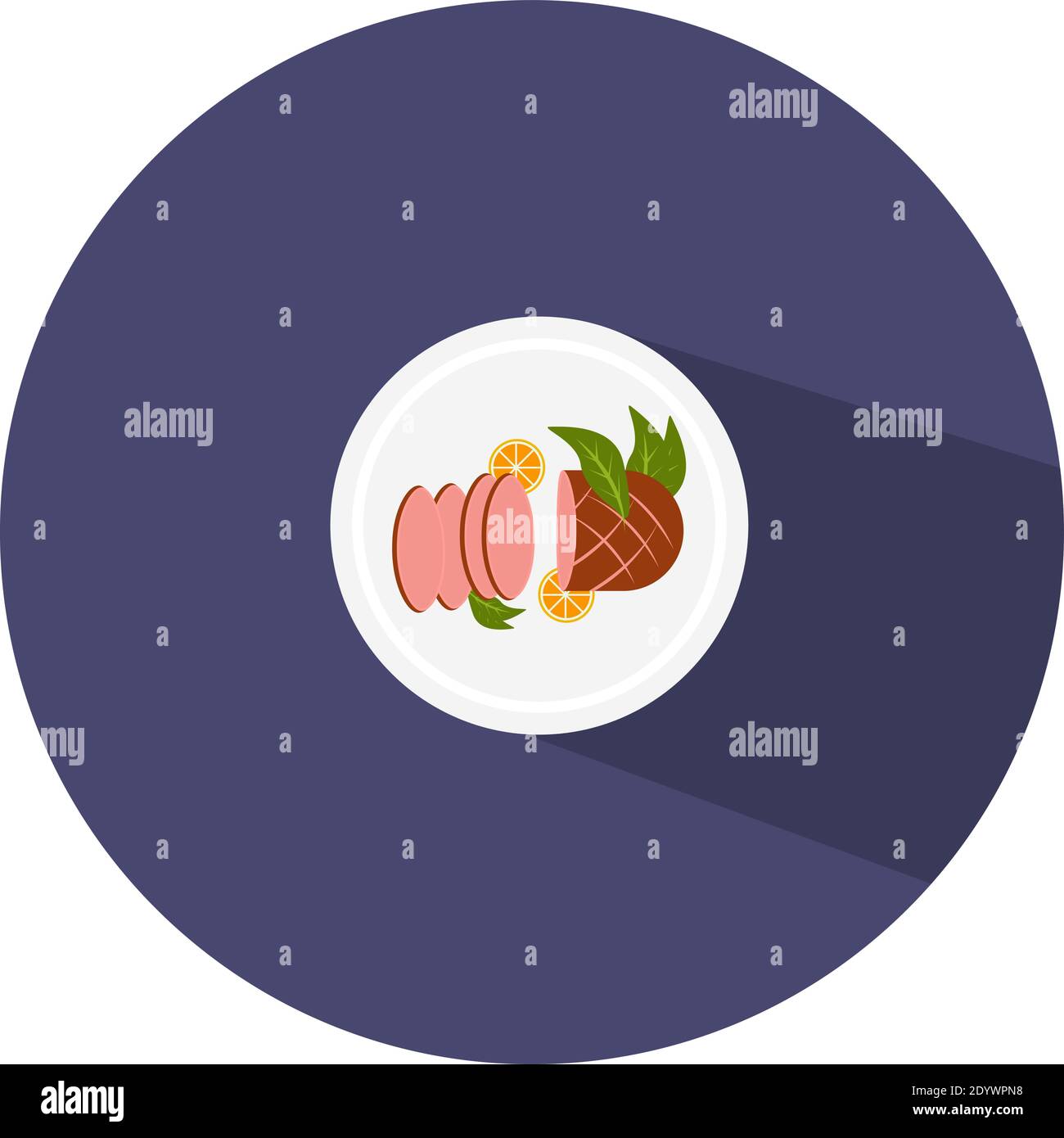 Steak on a plate, illustration, vector on a white background Stock ...