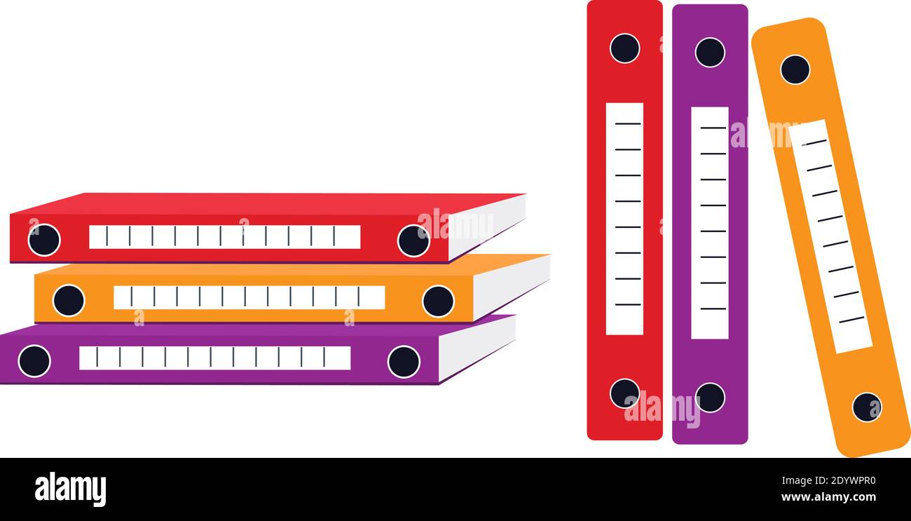 Office files, illustration, vector on a white background Stock Vector ...