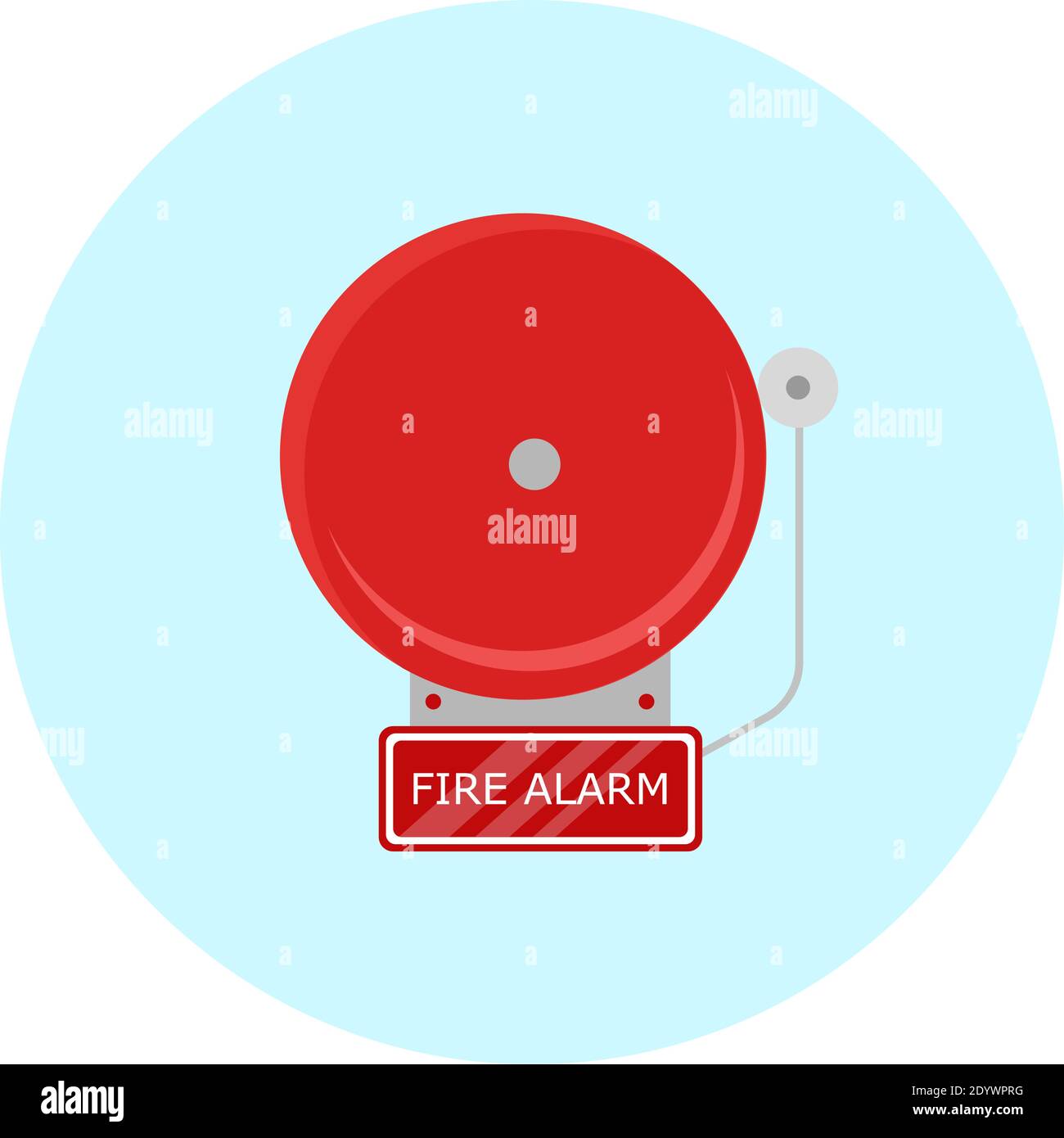 Red fire alarm, illustration, vector on a white background Stock Vector ...