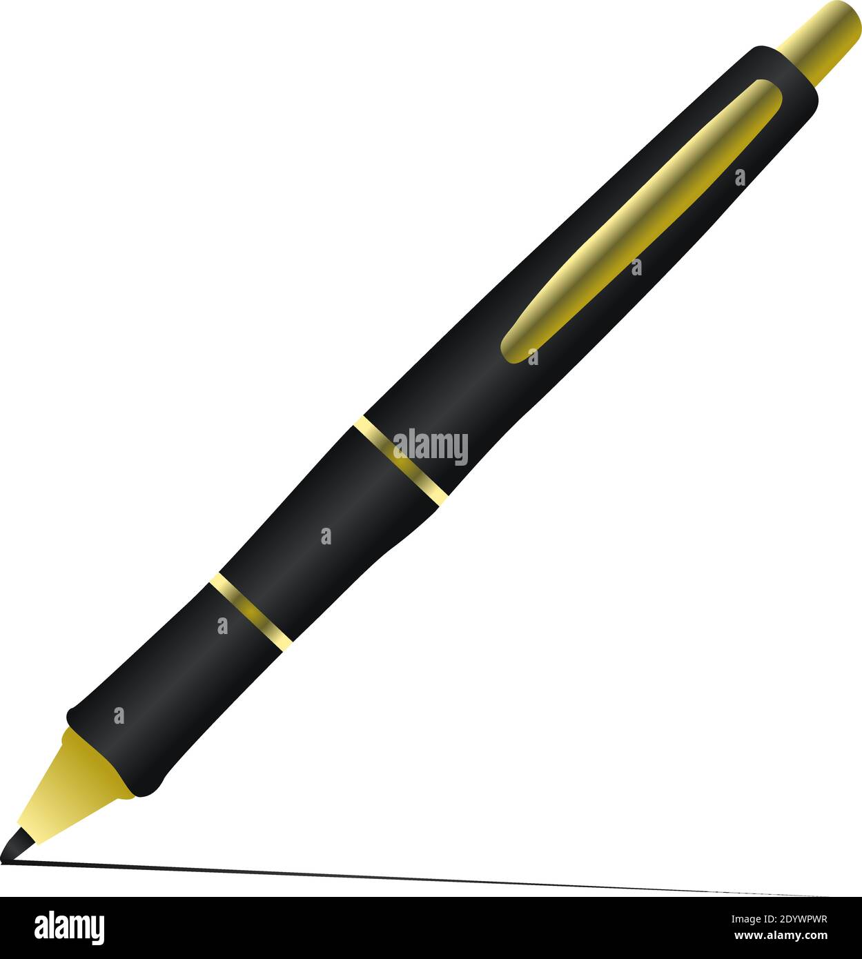 Fancy pen, illustration, vector on a white background Stock Vector ...