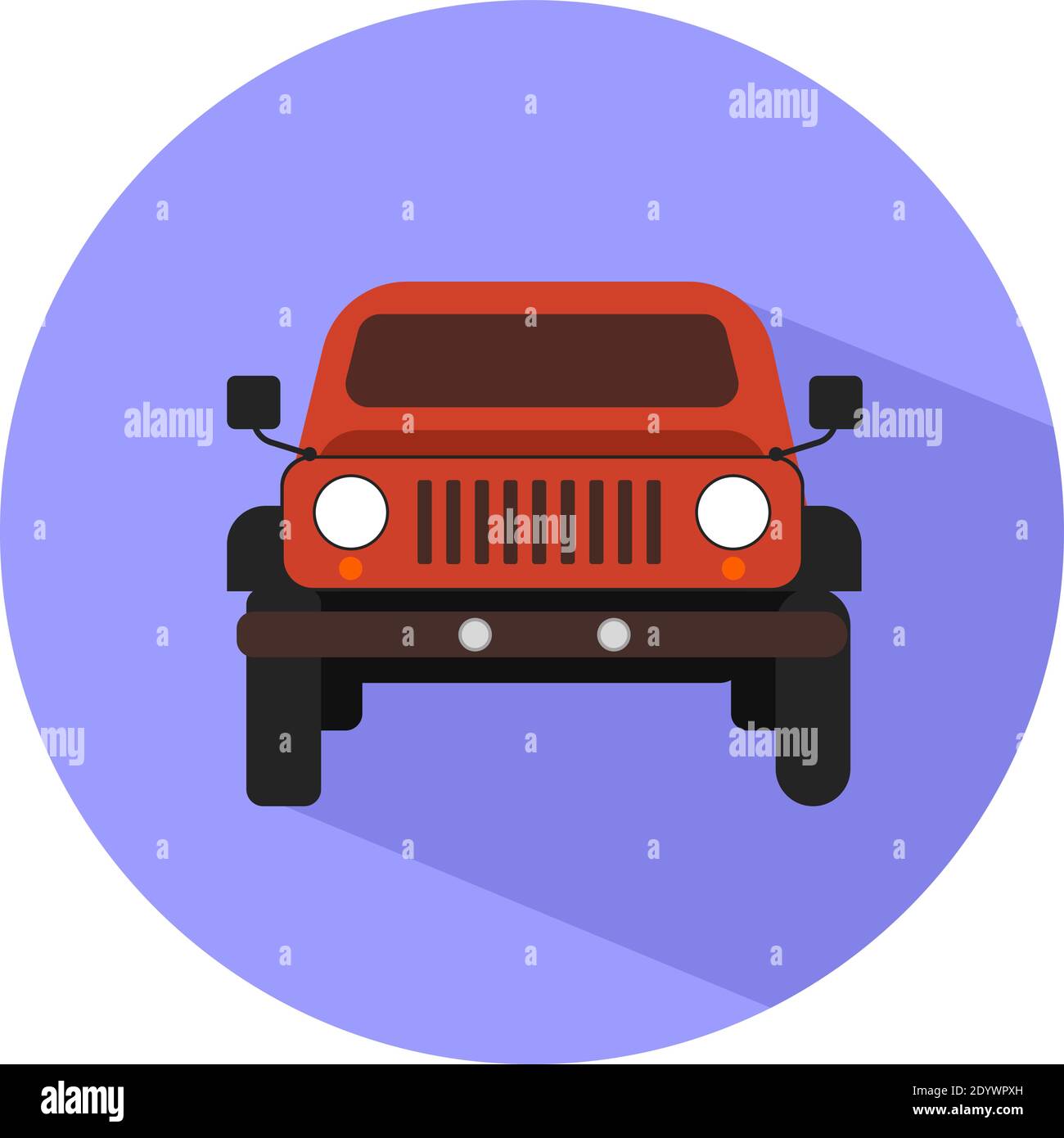 Red jeep, illustration, vector on a white background Stock Vector Image ...