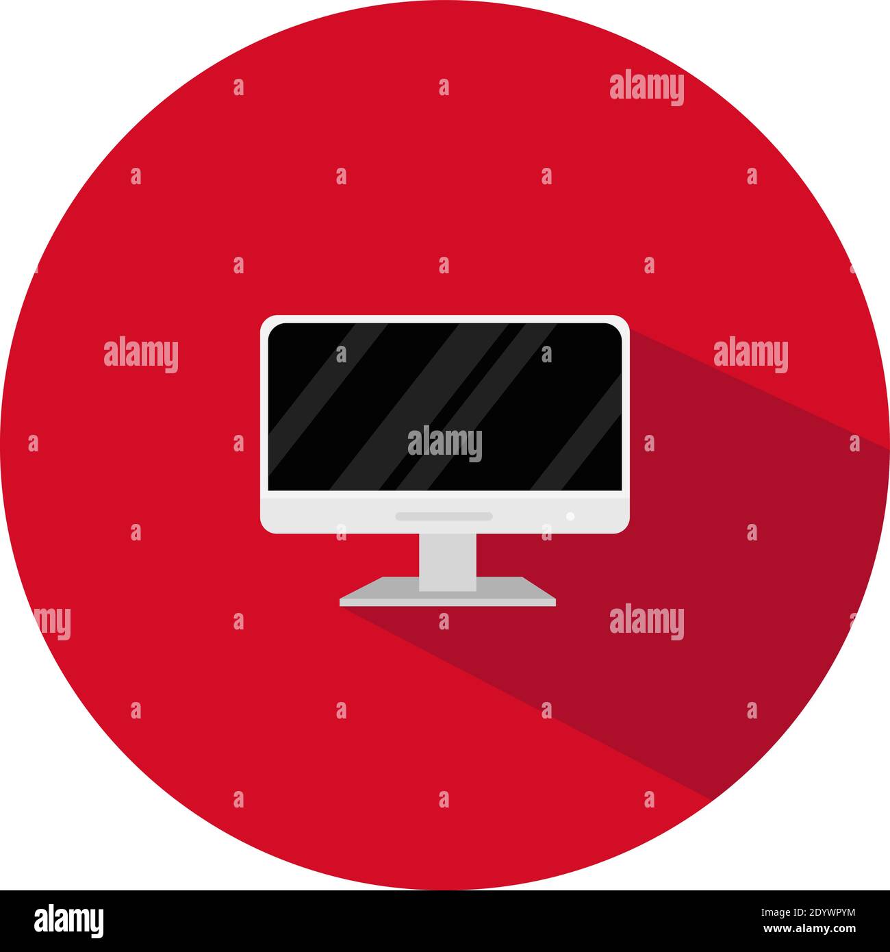 White monitor, illustration, vector on a white background Stock Vector ...