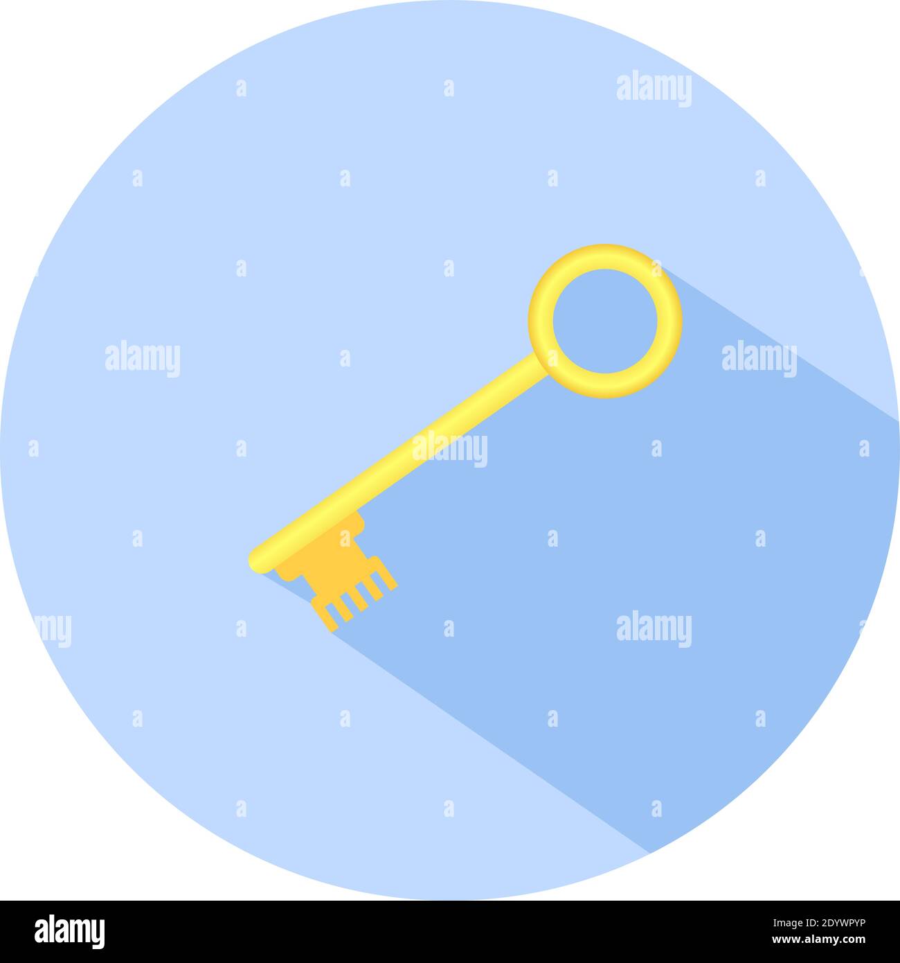 Yellow key, illustration, vector on a white background Stock Vector ...